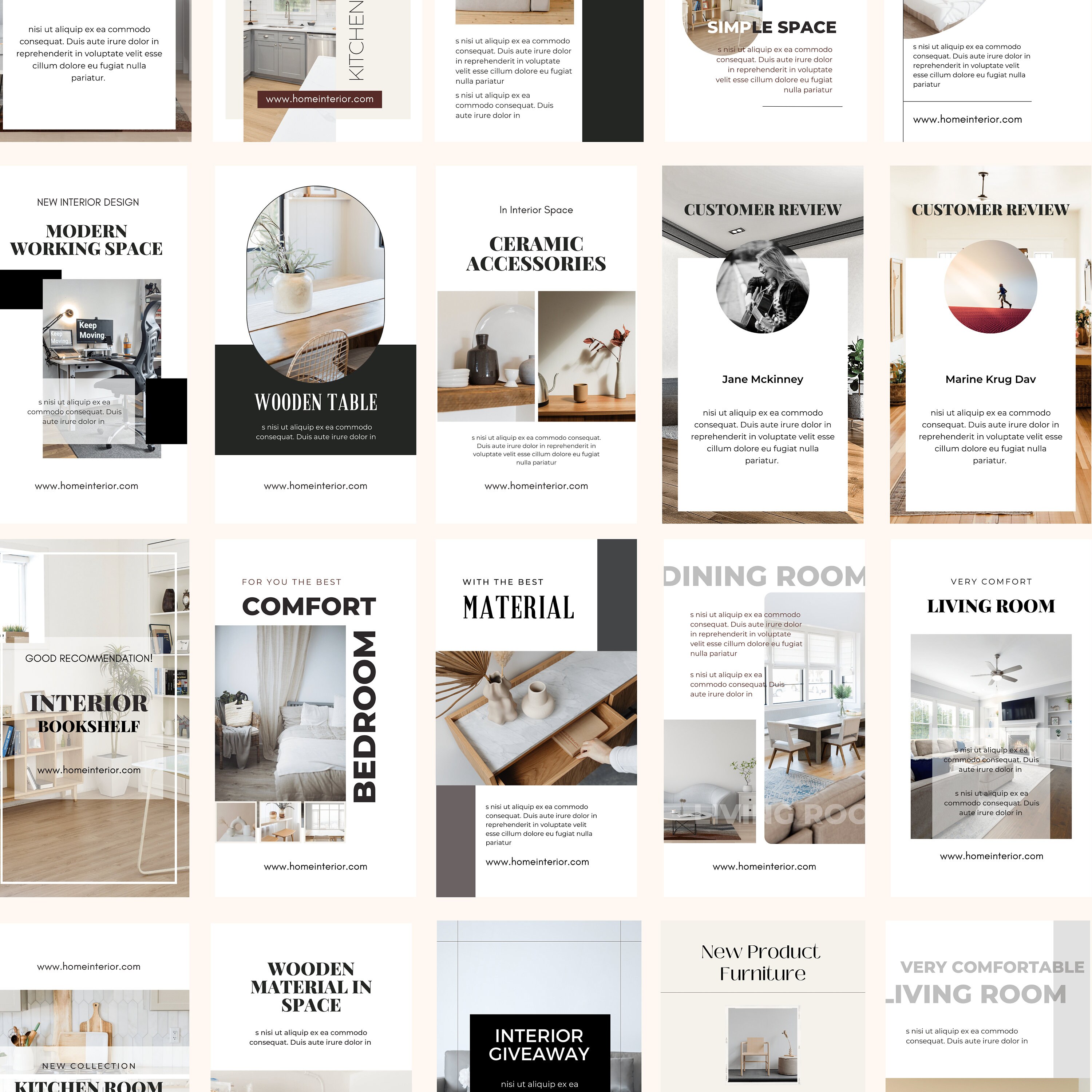 35 Minimalist Interior Design Story | Instagram Story Template Canva ...