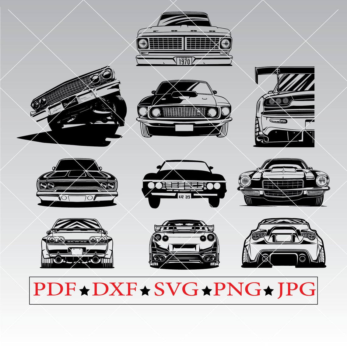 Classic and Sports Cars Svg Clipart Svg Cars Design Svg Clipart Files ...