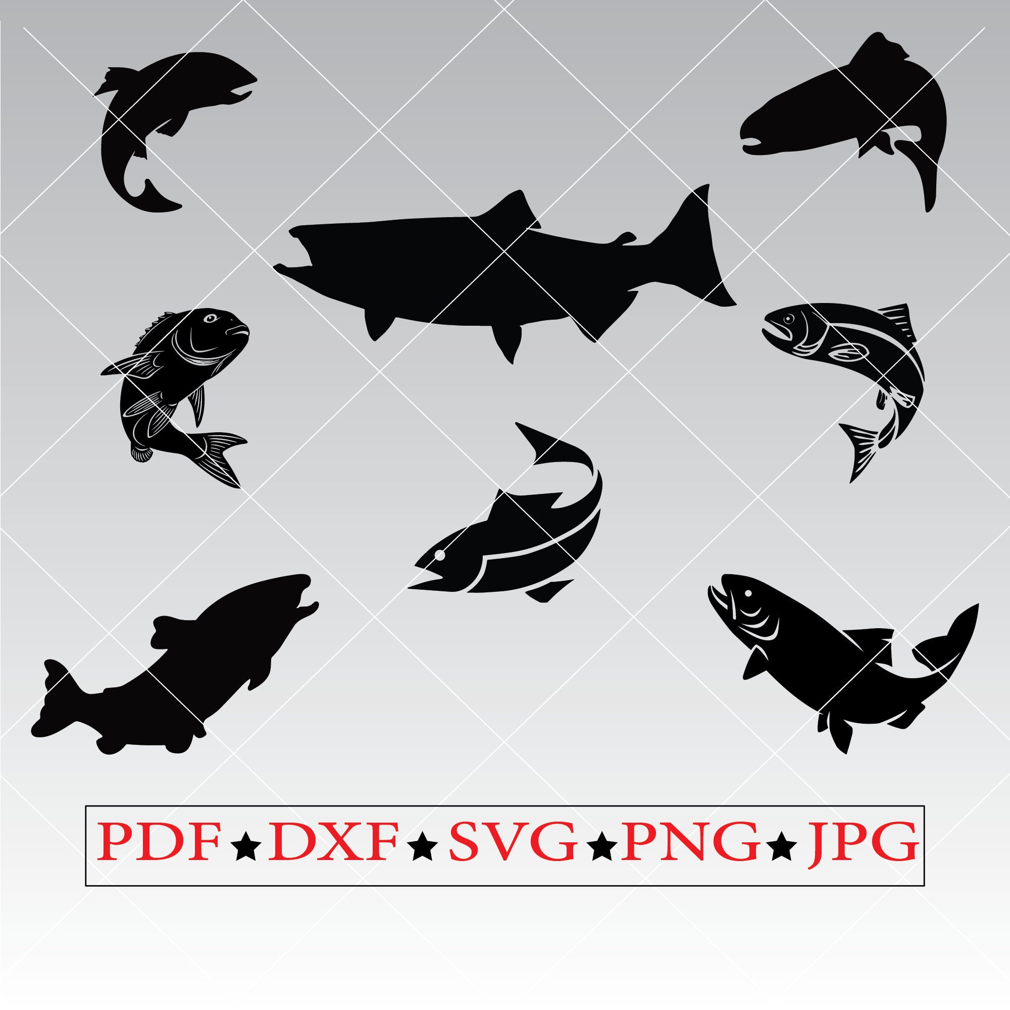 Fish Svg Fish Clipart for Gifts Design Svg Clipart Files Fishing Svg ...