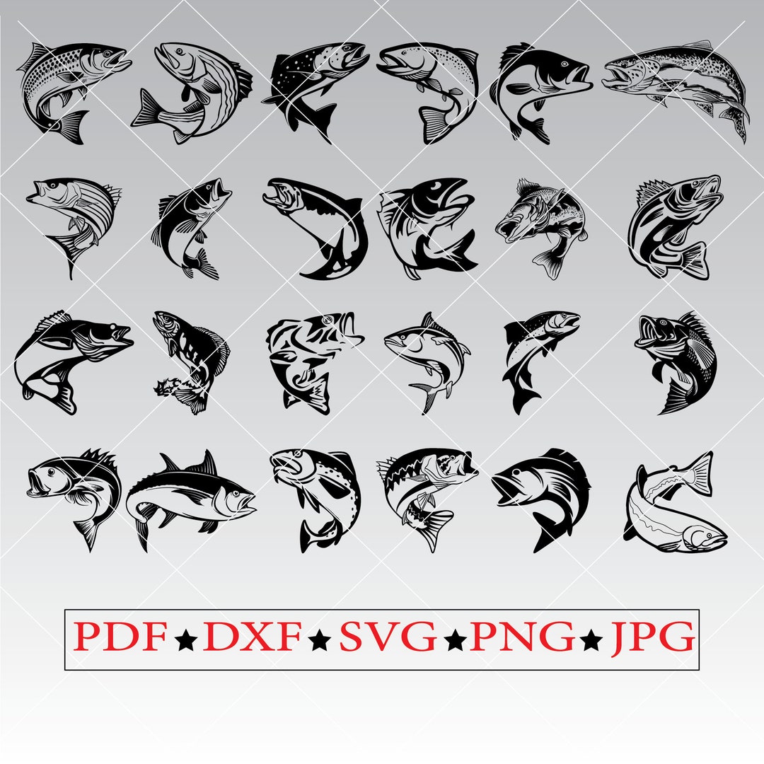 Fish Svg Fish Clipart for Gifts Design Svg Clipart Files Fishing Svg ...