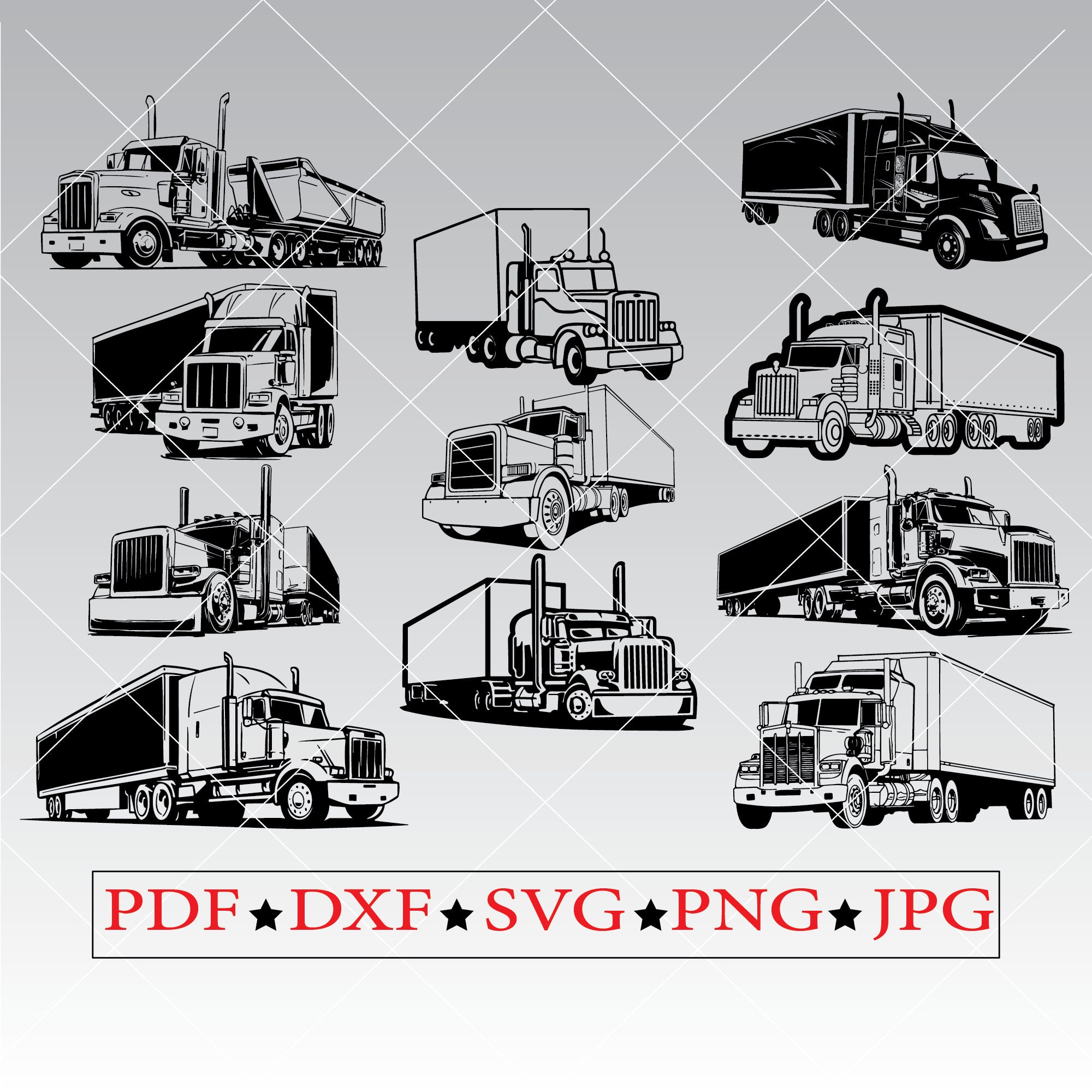Semi Truck SVG Bundle, Trailer Hauler PNG Clipart (digital Download) - Etsy