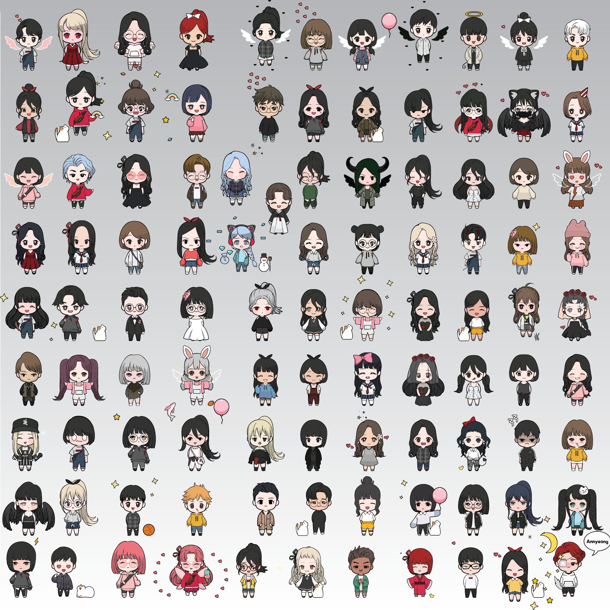 100 Cute Characters Svg Bundle Design Svg Cut Files Svg Files for ...