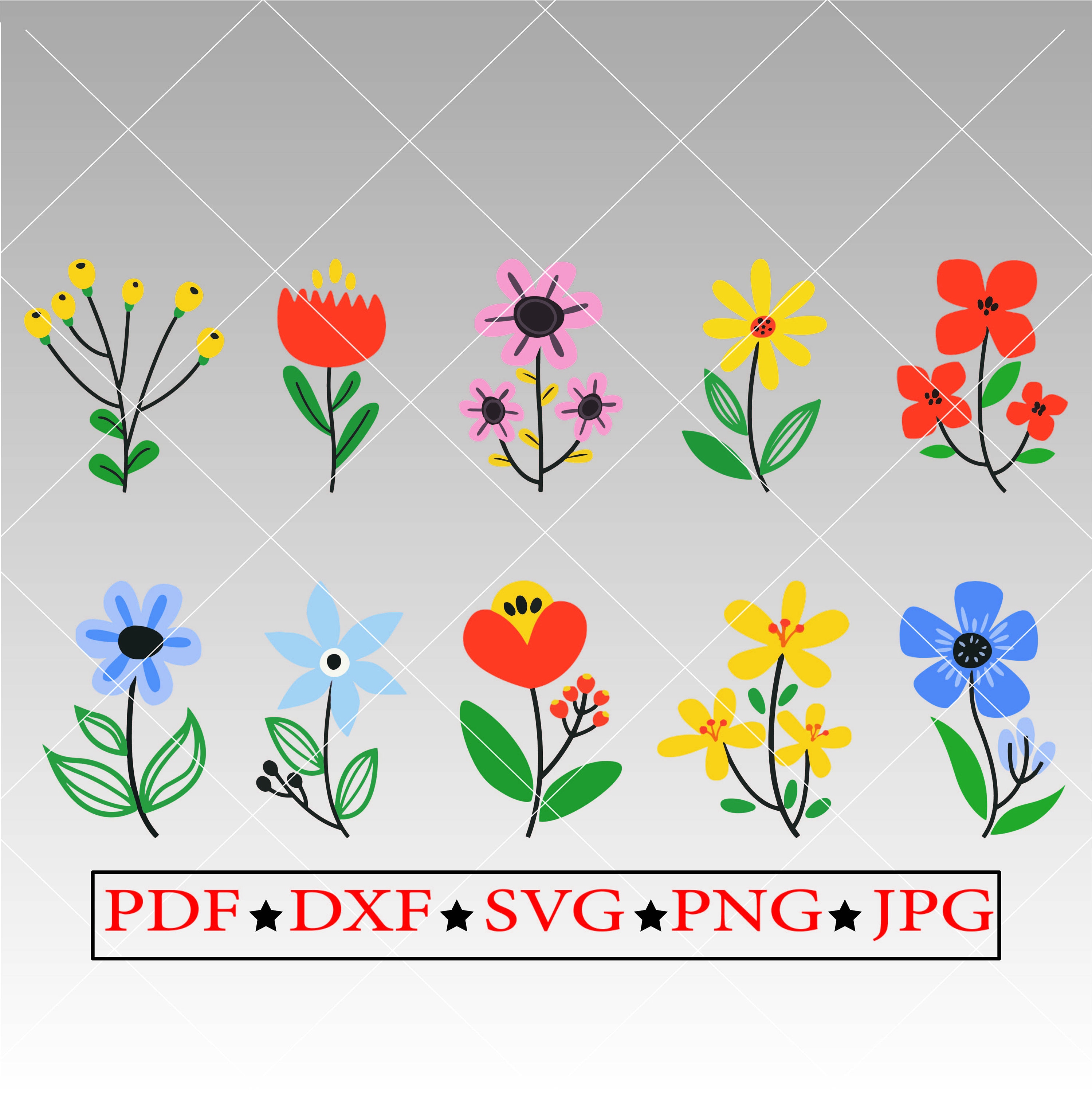 Flowers Clipart Svg Flowers for Gifts Design Svg Clipart Files - Etsy