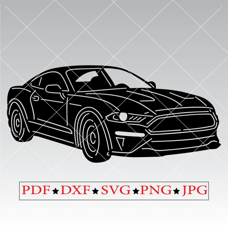 Muscle Car SVG Bundle, Challenger Mustang Charger Clipart (digital ...