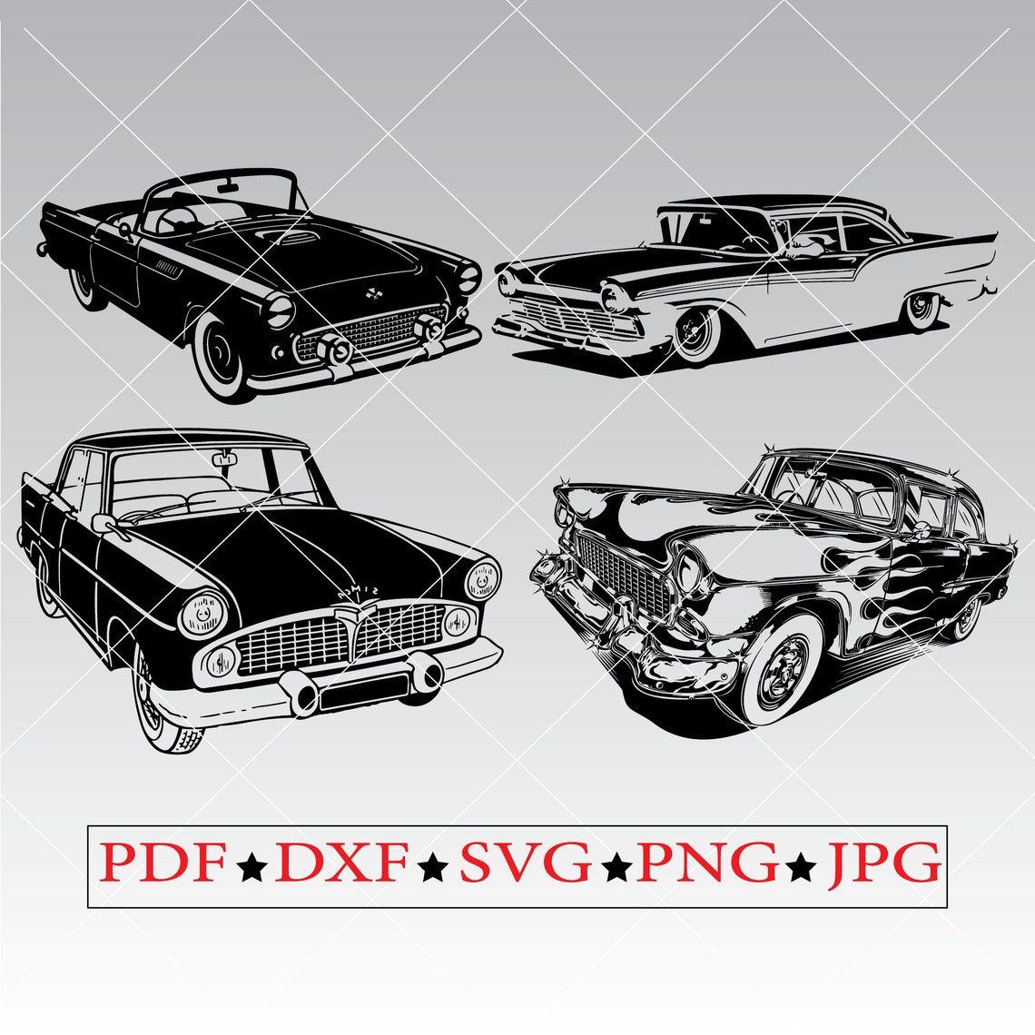 Classic Car Clipart Svg Cars for Gifts Design Svg Clipart Files Classic ...