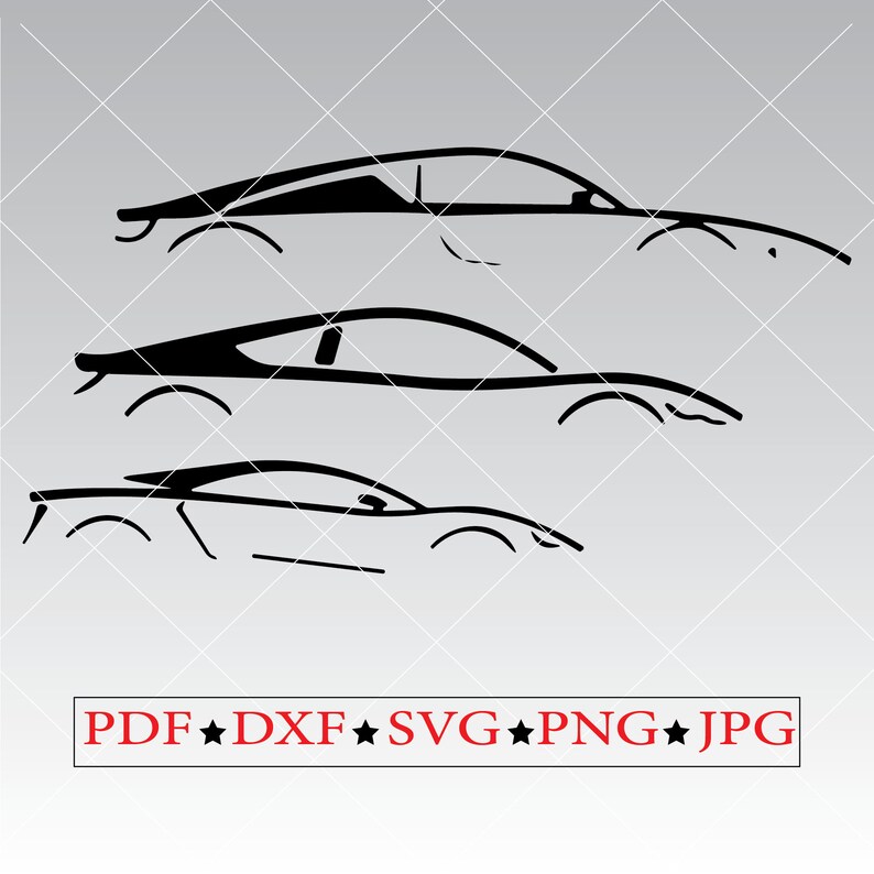 Sport Car Outline SVG Bundle, Minimalist Line Art PNG for Cricut ...