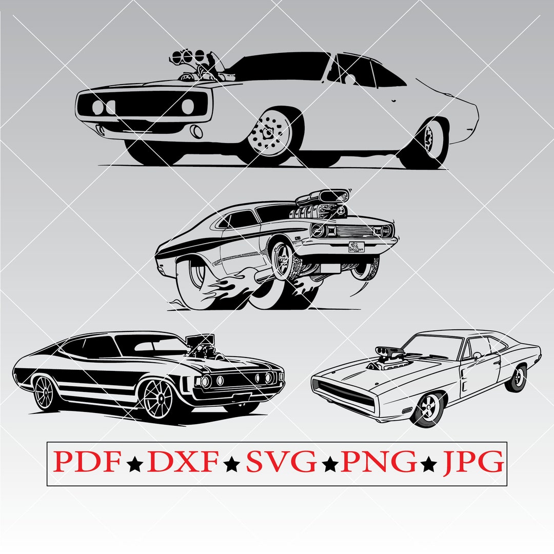 Sport Car Parts SVG Bundle, Front Rear View PNG Clipart for Cricut ...