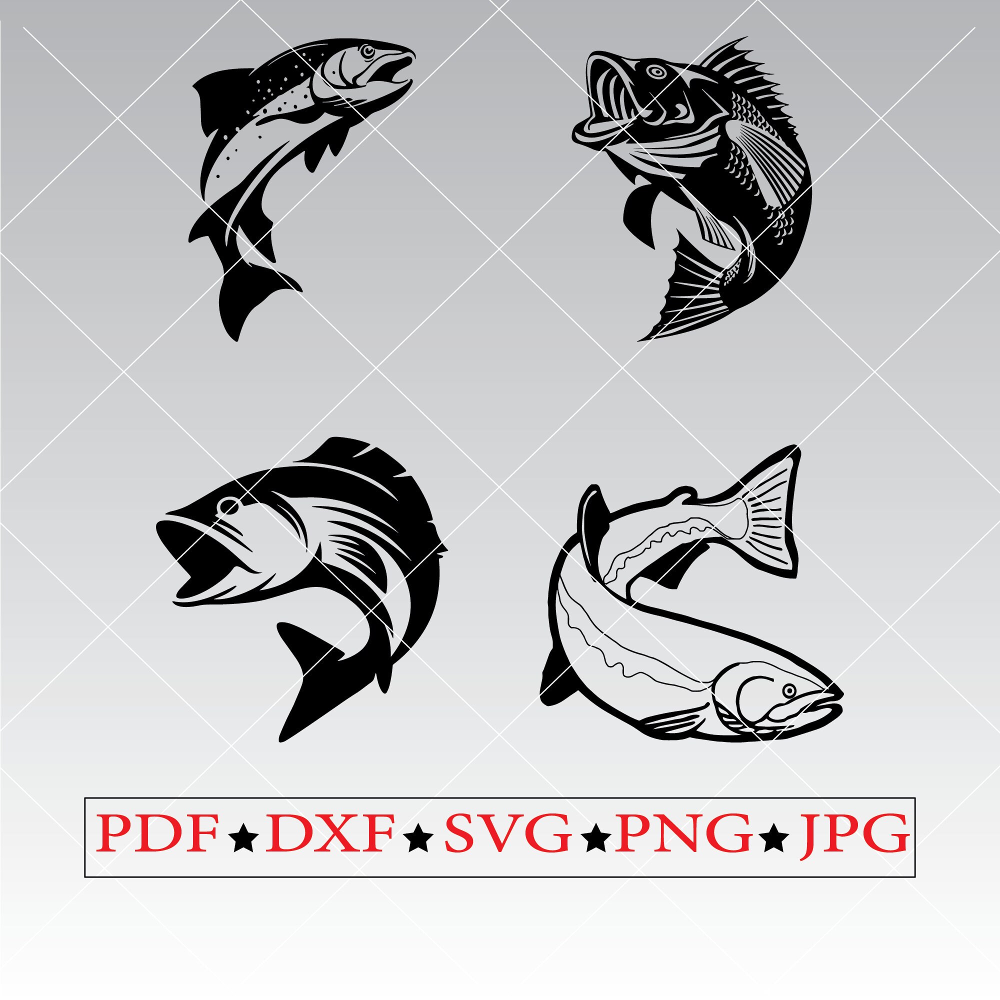 Fish Svg Fish Clipart for Gifts Design Svg Clipart Files Fishing Svg ...