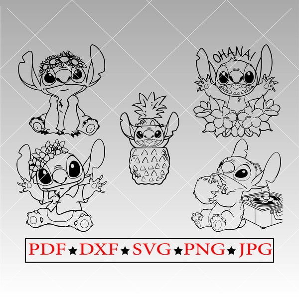 Disneys Stitch Svg Files - Etsy
