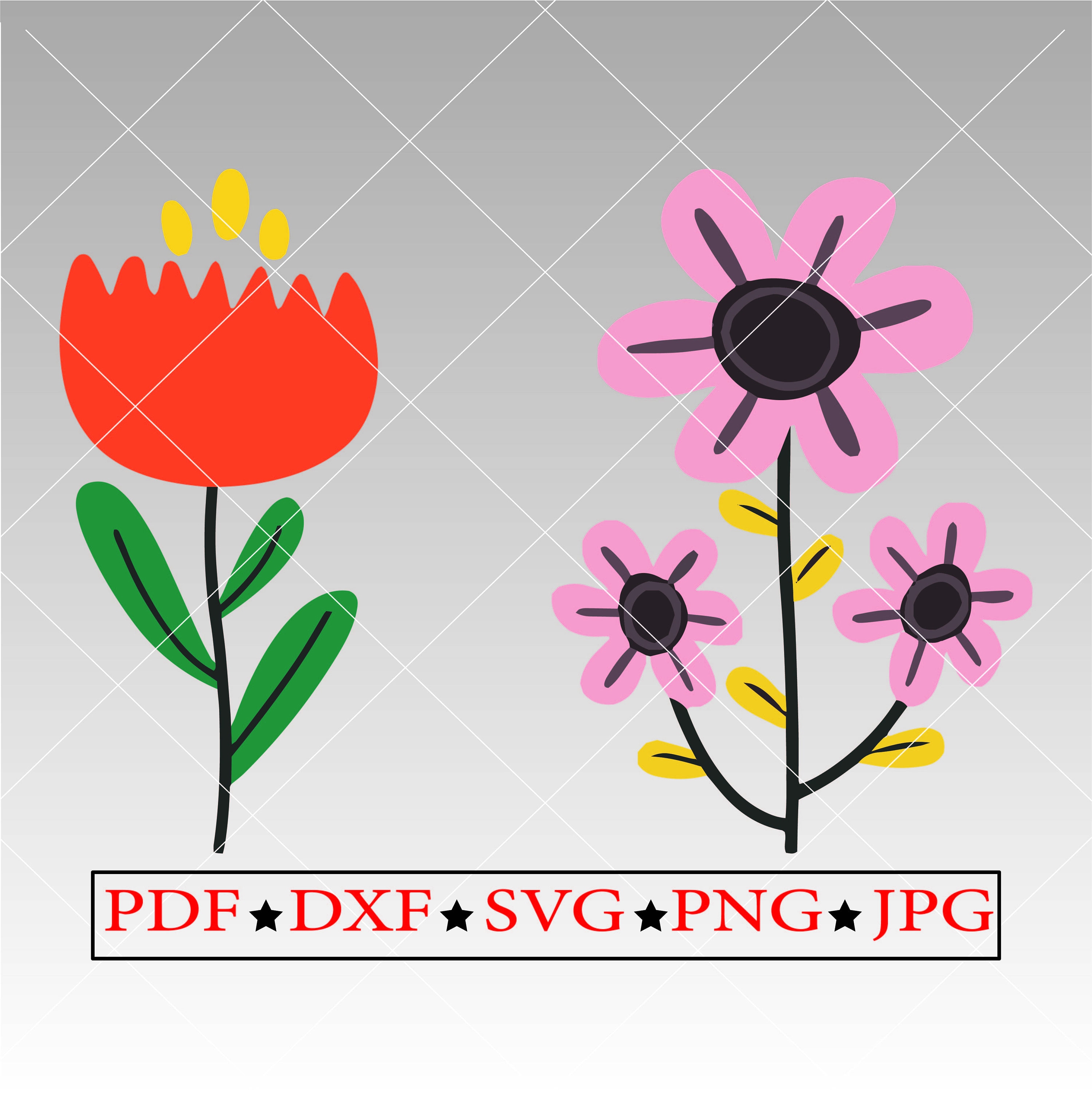Flowers Clipart Svg Flowers for Gifts Design Svg Clipart Files - Etsy