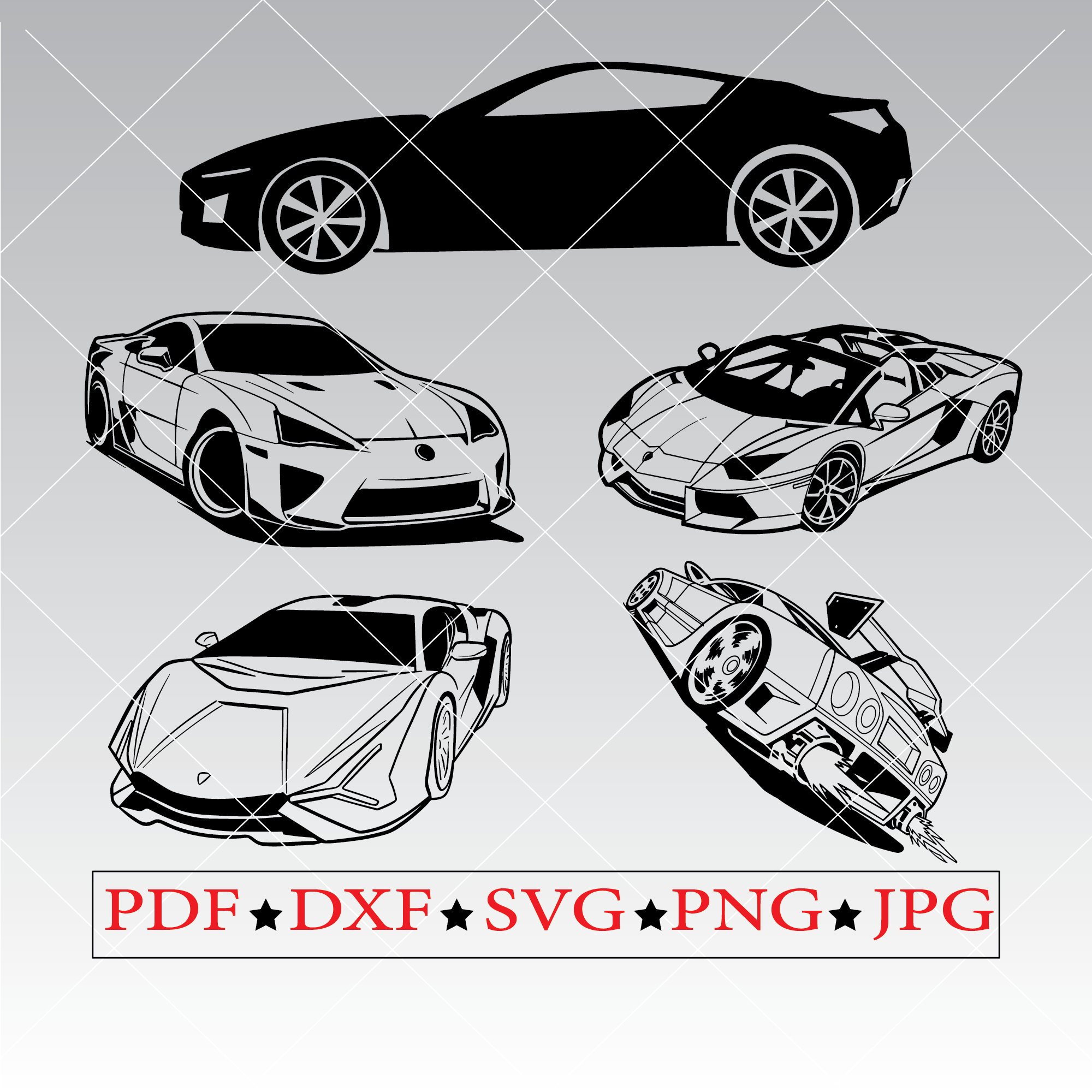 Sport Car Clipart Svg Cars for Gifts Design Svg Clipart Files - Etsy