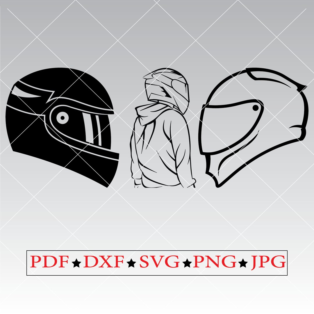 Motorcycle Helmet SVG Bundle, Biker Rider PNG Clipart for Cricut ...