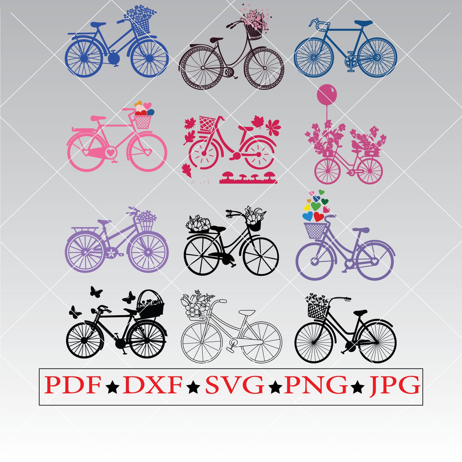 Bicycle Svg Bike Svg for Gifts Design Svg Clipart Files Love Svg Files ...