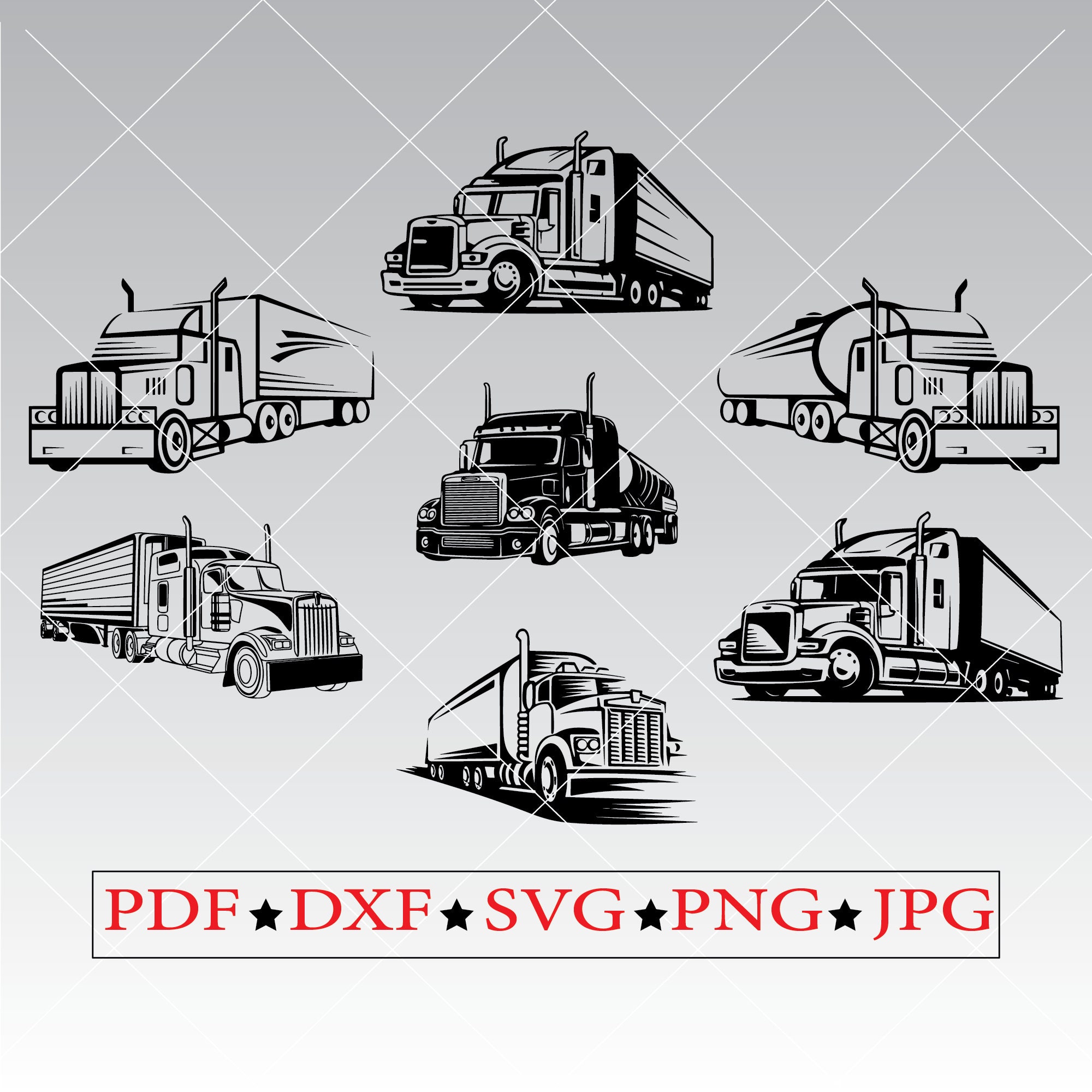 Trucks Svg Trucks Clipart for Gifts Design Svg Clipart Files - Etsy