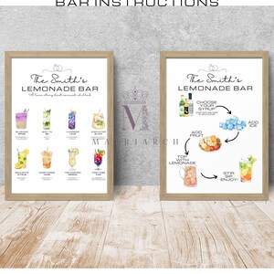 Editable Wedding Lemonade Bar Sign Set–watercolor Signature Drink Menu ...