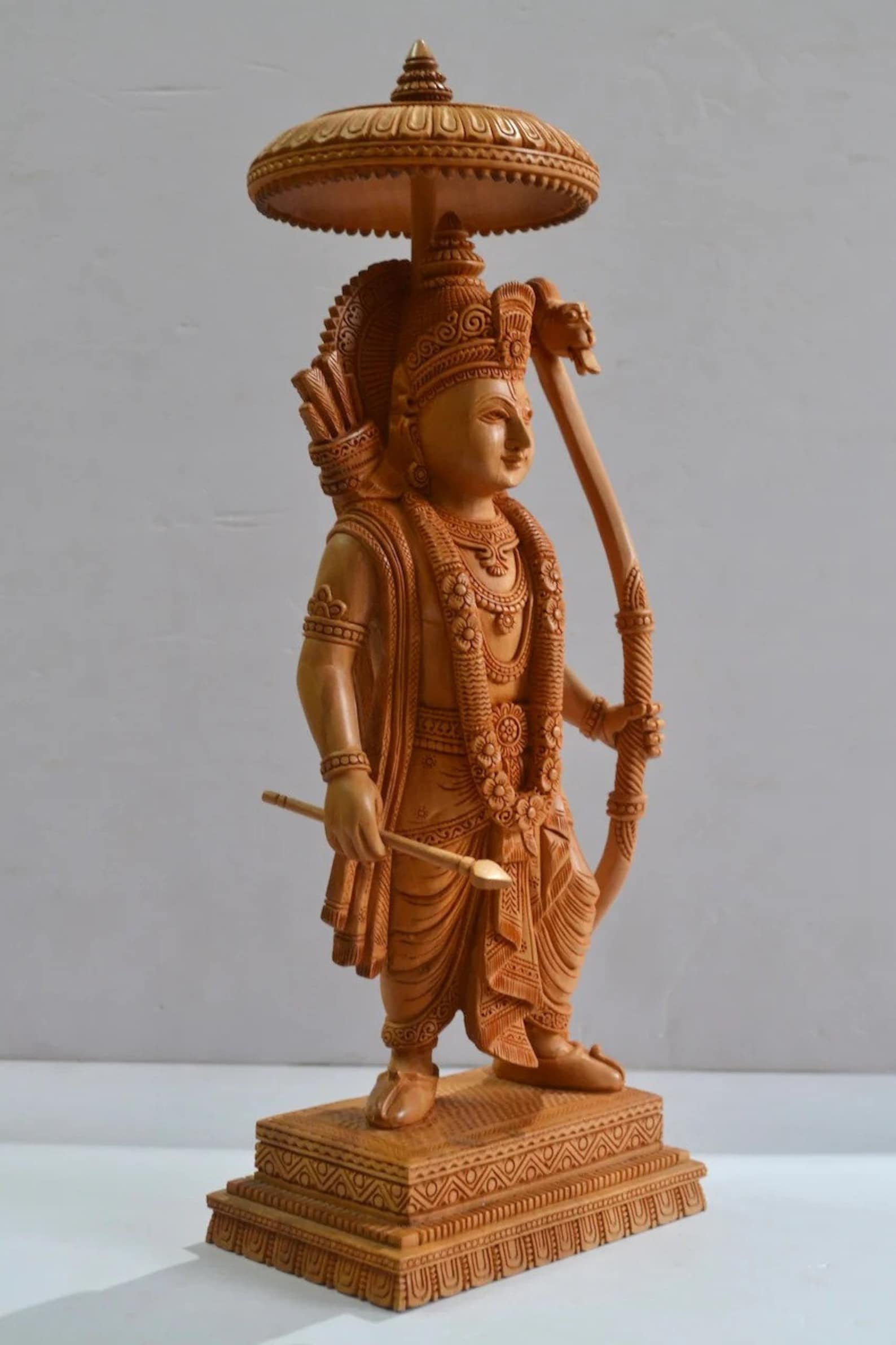 Wooden Standing Ayodhya Temple Rama Statue - Etsy