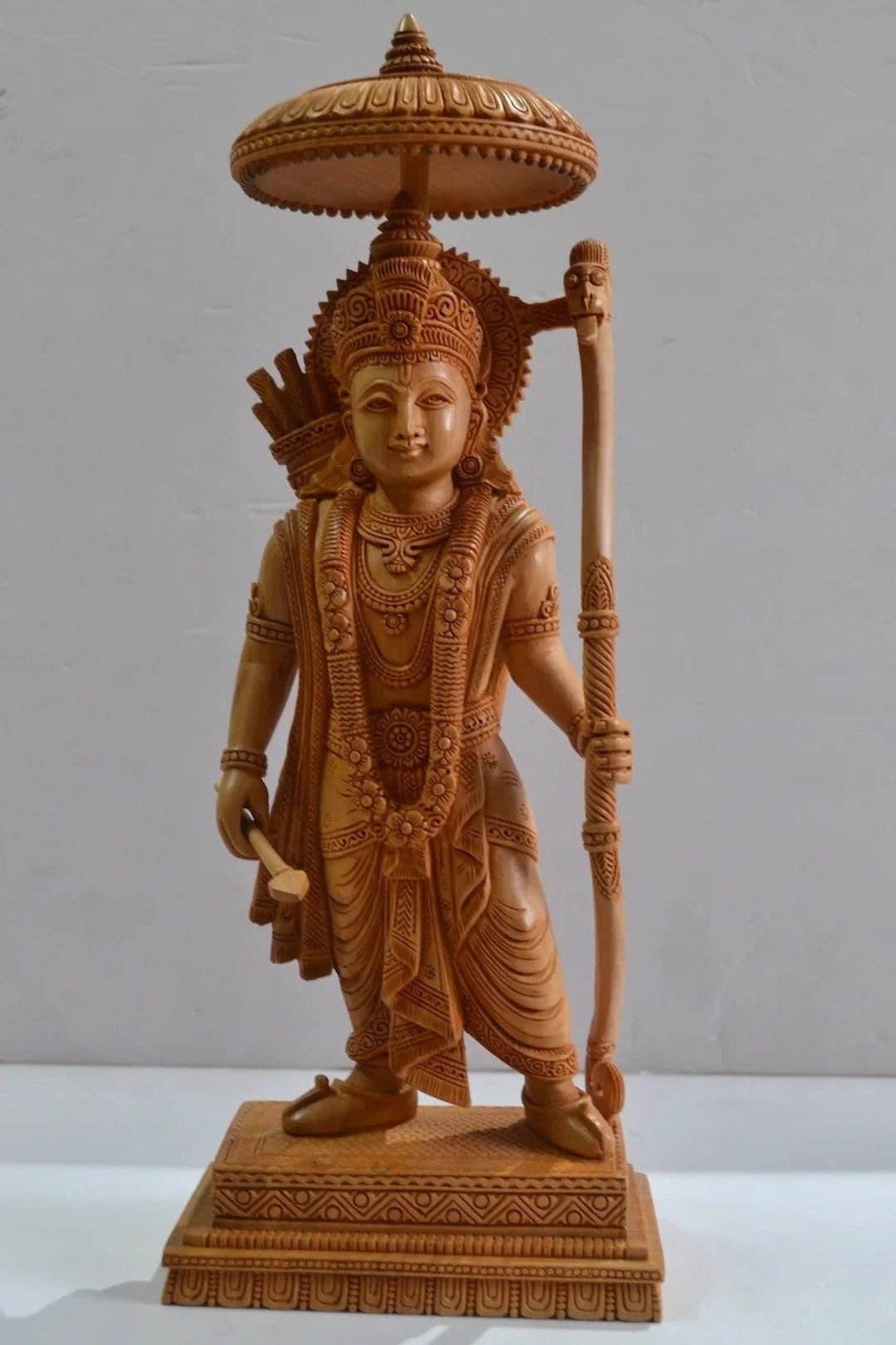 Wooden Standing Ayodhya Temple Rama Statue - Etsy
