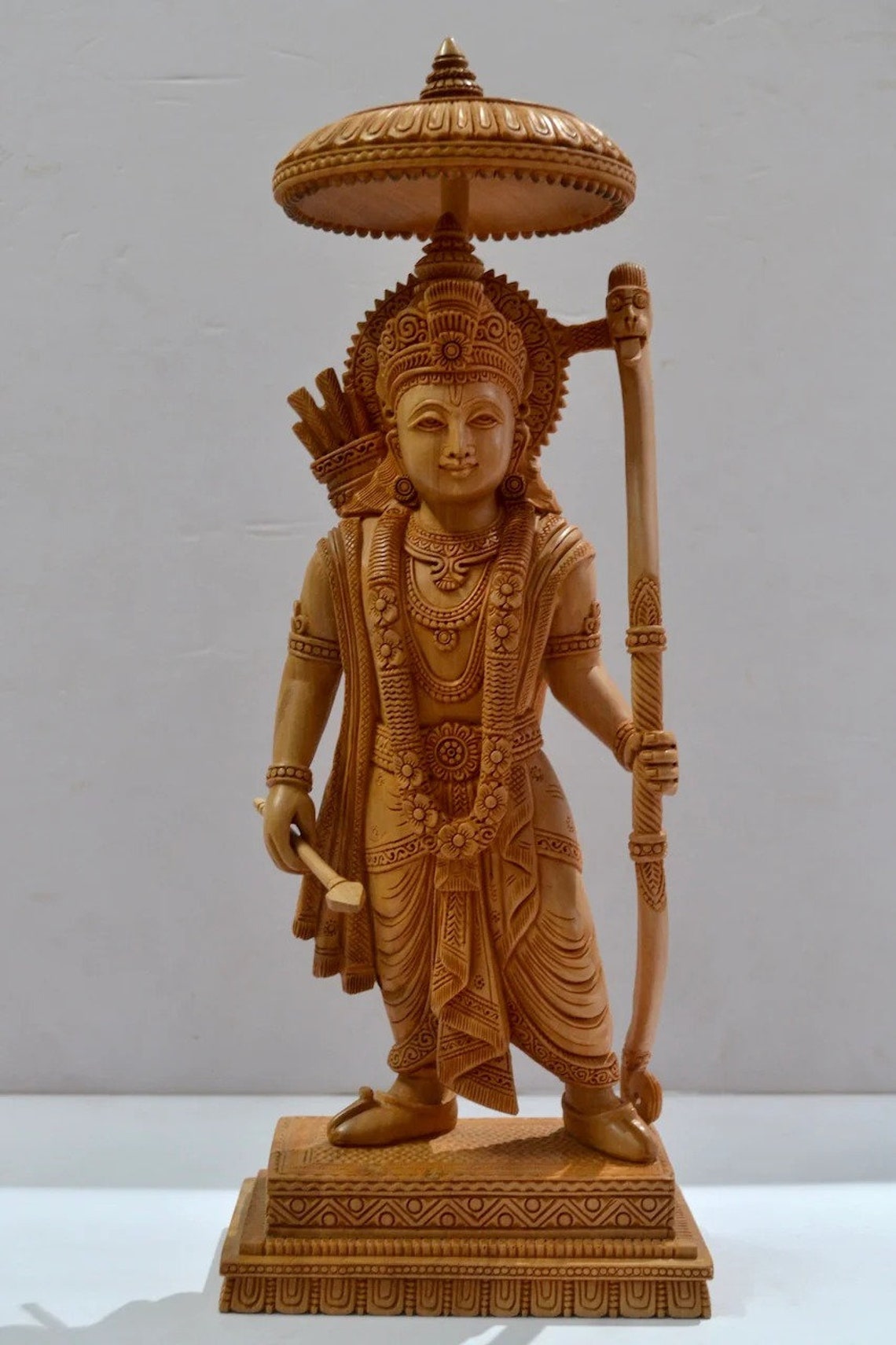 Wooden Standing Ayodhya Temple Rama Statue - Etsy