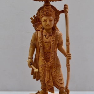 Wooden Standing Ayodhya Temple Rama Statue - Etsy