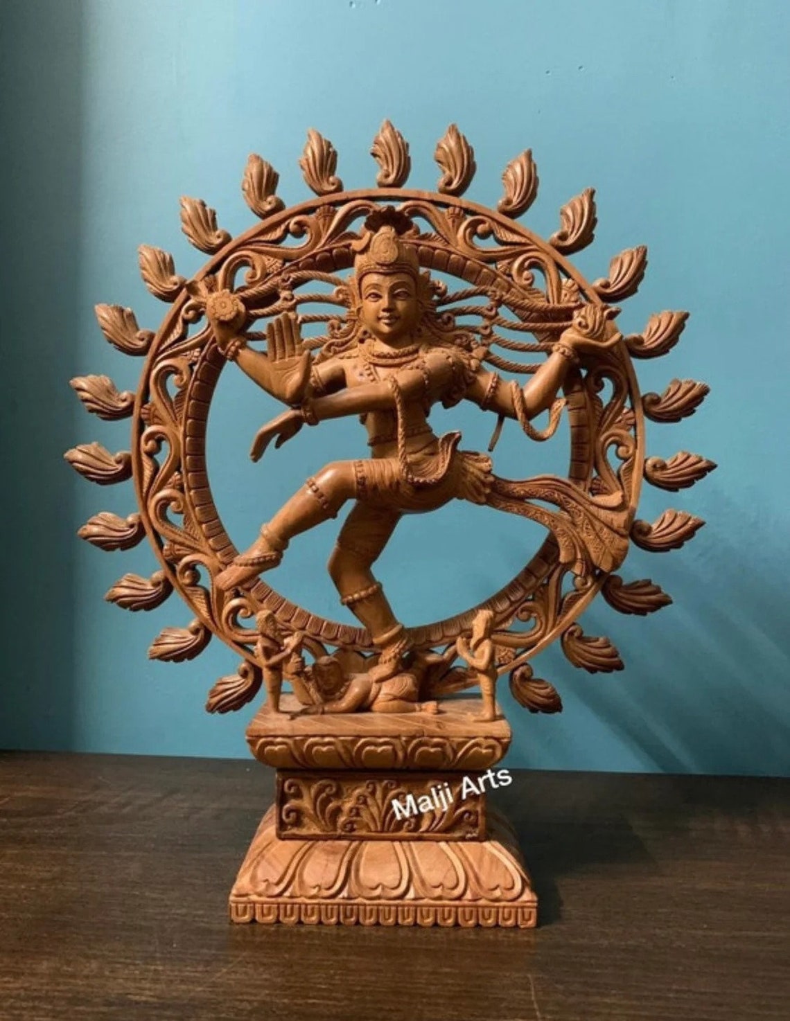 Sandalwood Carved Natraja Statue Collective Art-piece - Etsy