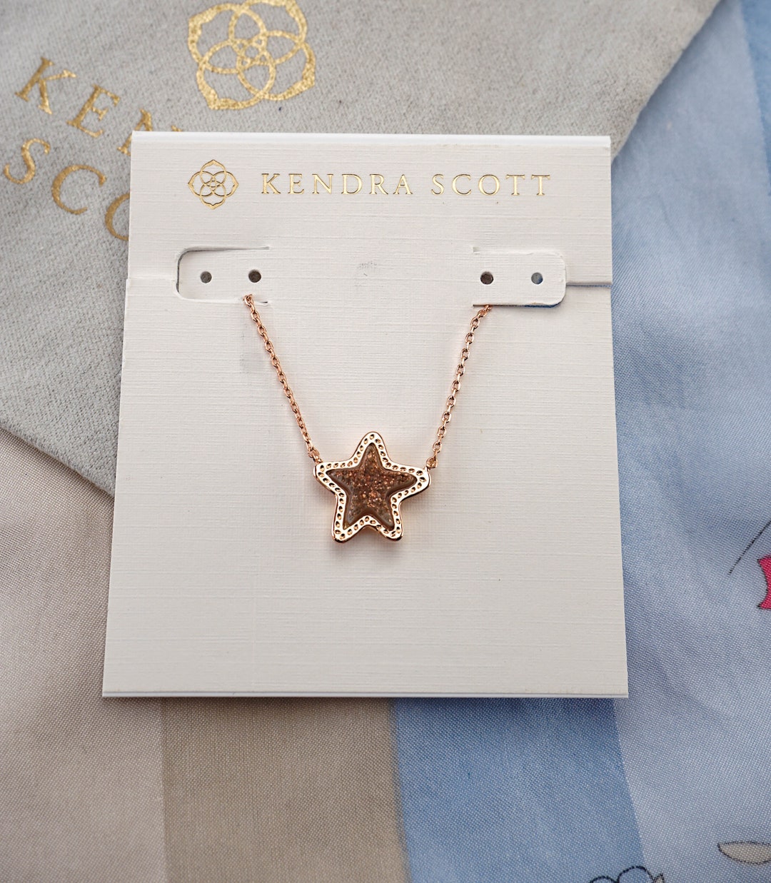 Kendra Scott Iridescent Drusy Jae Star Rose Gold Pendant - Etsy
