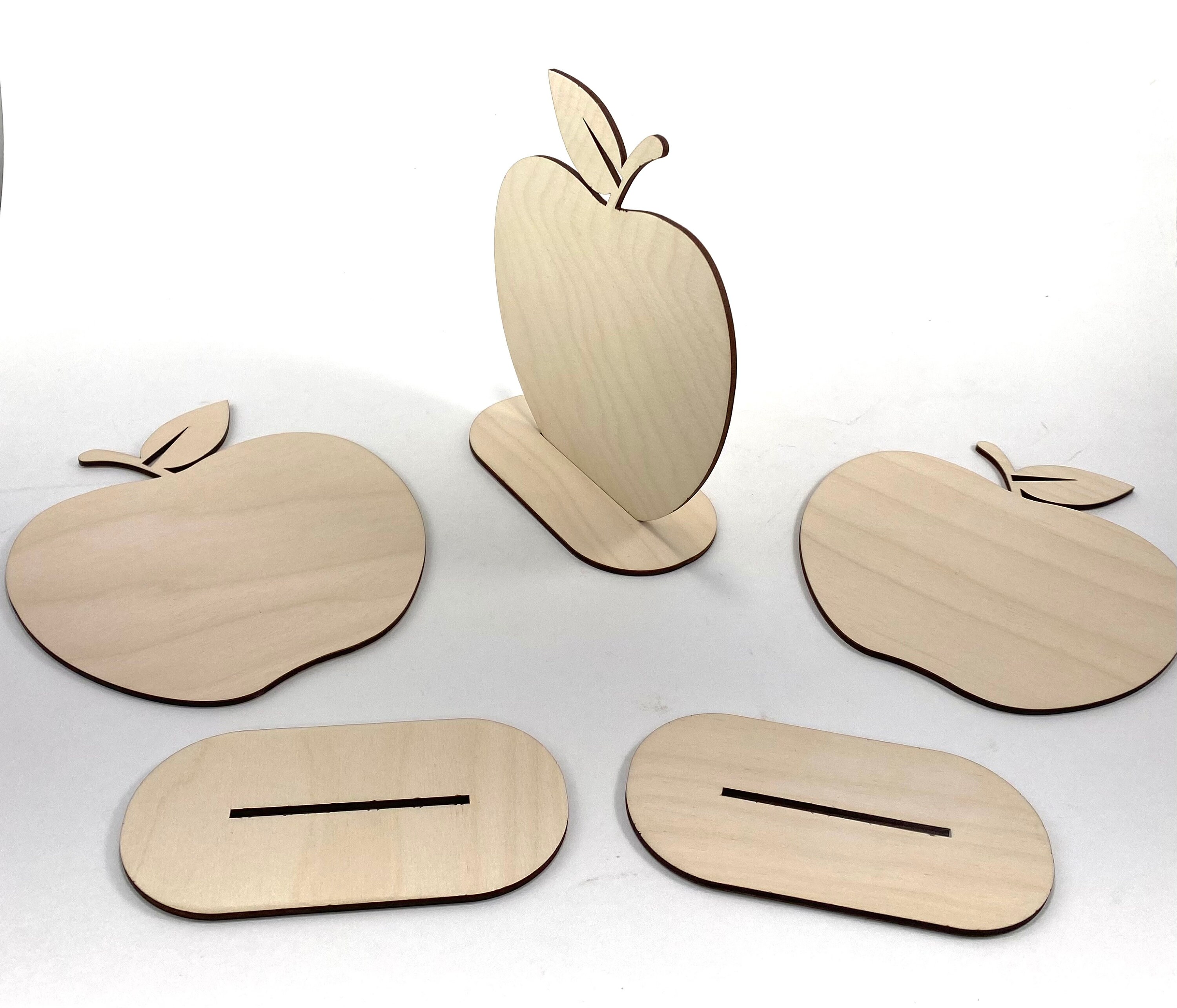 Laser Cut DIY Craft Blanks/apple With Base Stand (set of 6) - Etsy