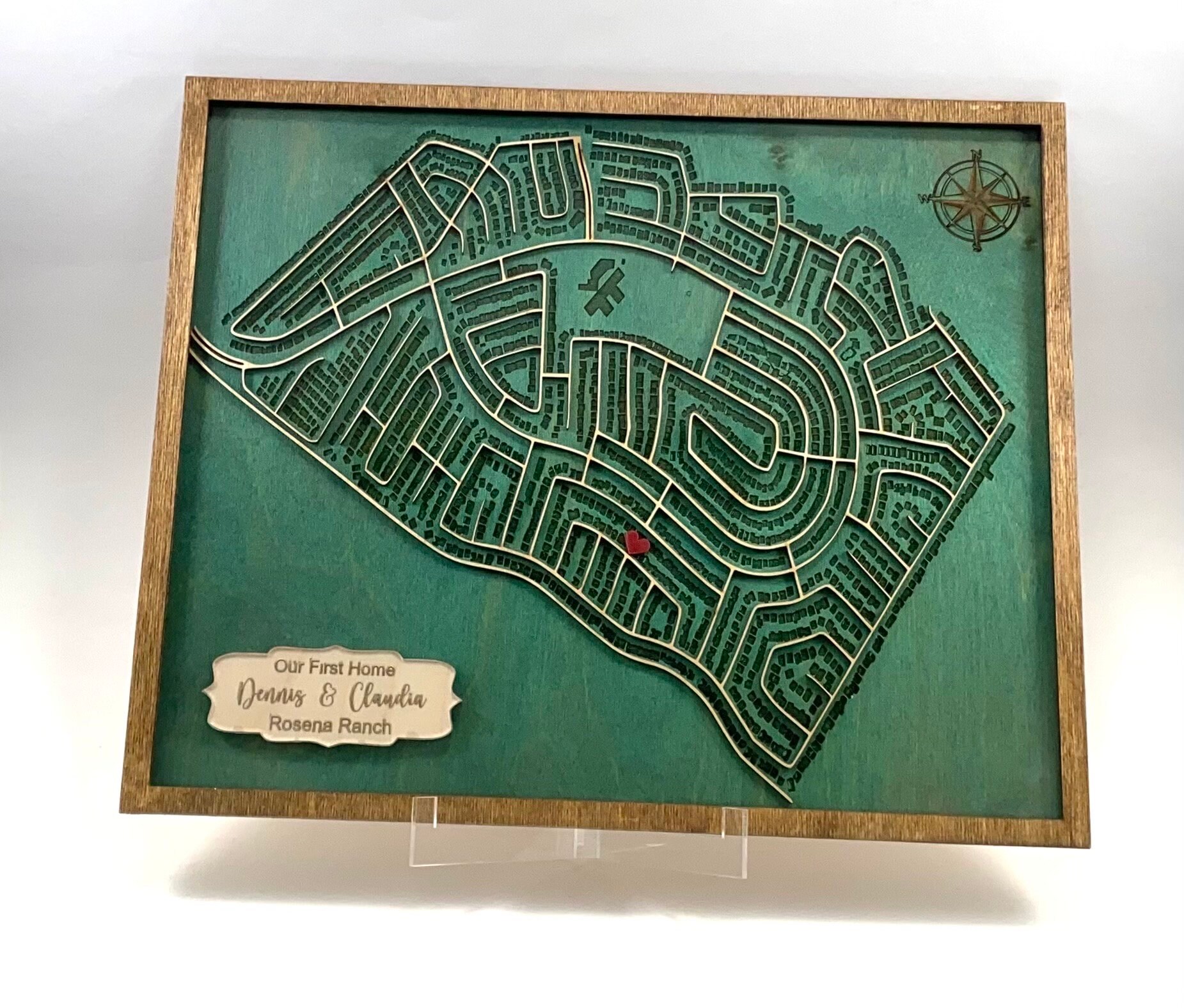 Special Place Map With Heart - Etsy