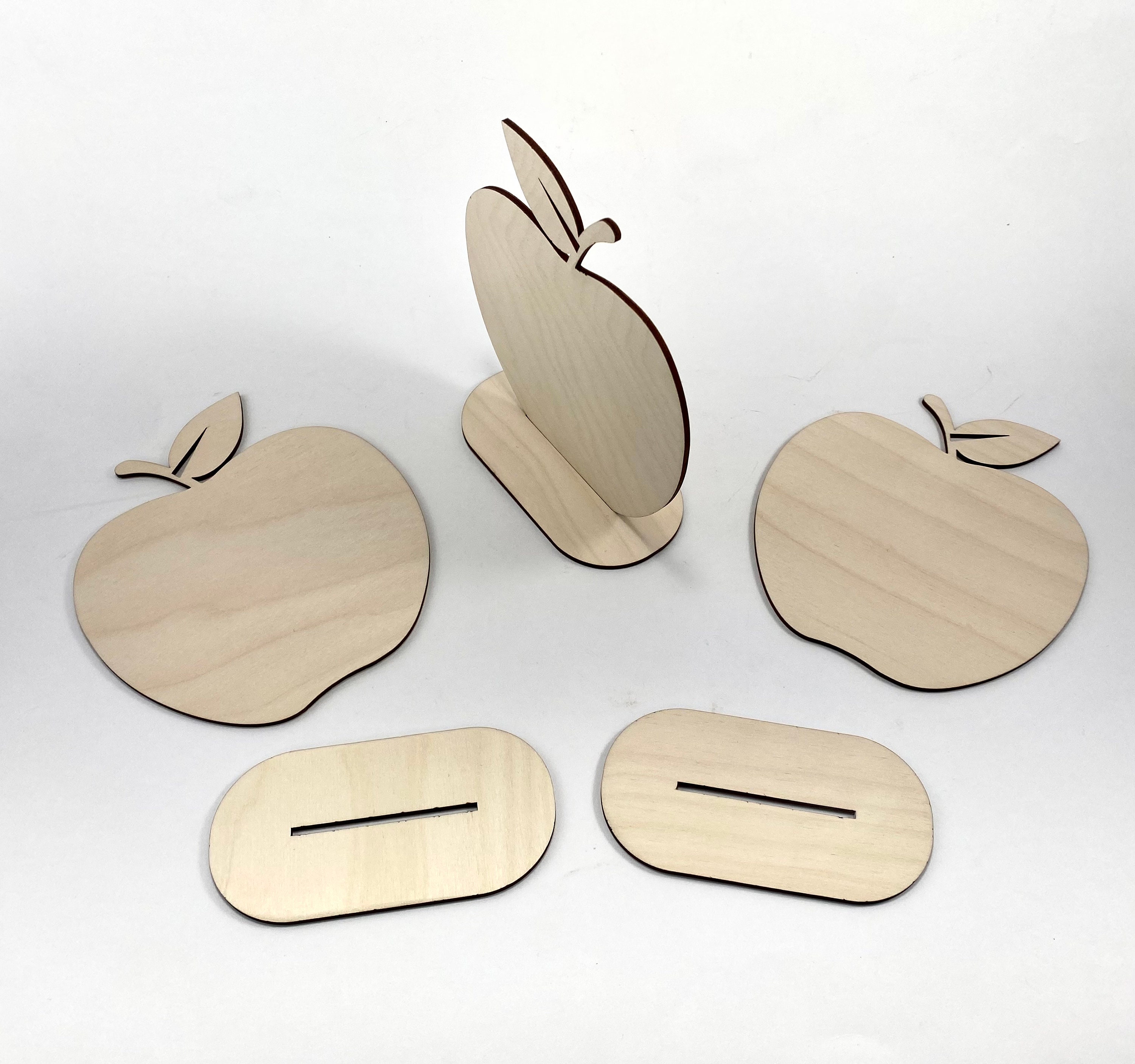 Laser Cut DIY Craft Blanks/apple With Base Stand (set of 6) - Etsy