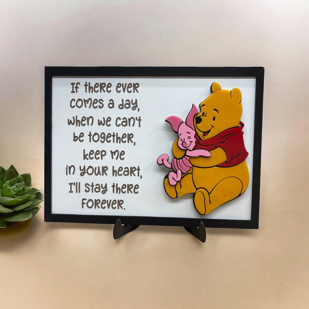 Heartwarming Classic Pooh and Piglet Frame With Engraved Quote ...