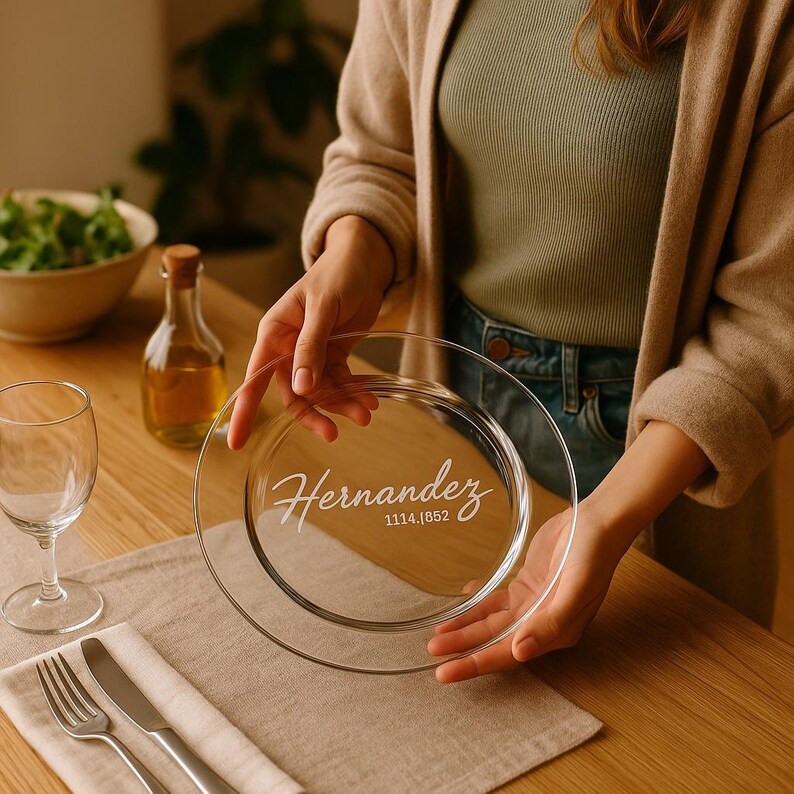 Engraved Glass Plate, Personalized Wedding Gift, Laser Engraved - Etsy