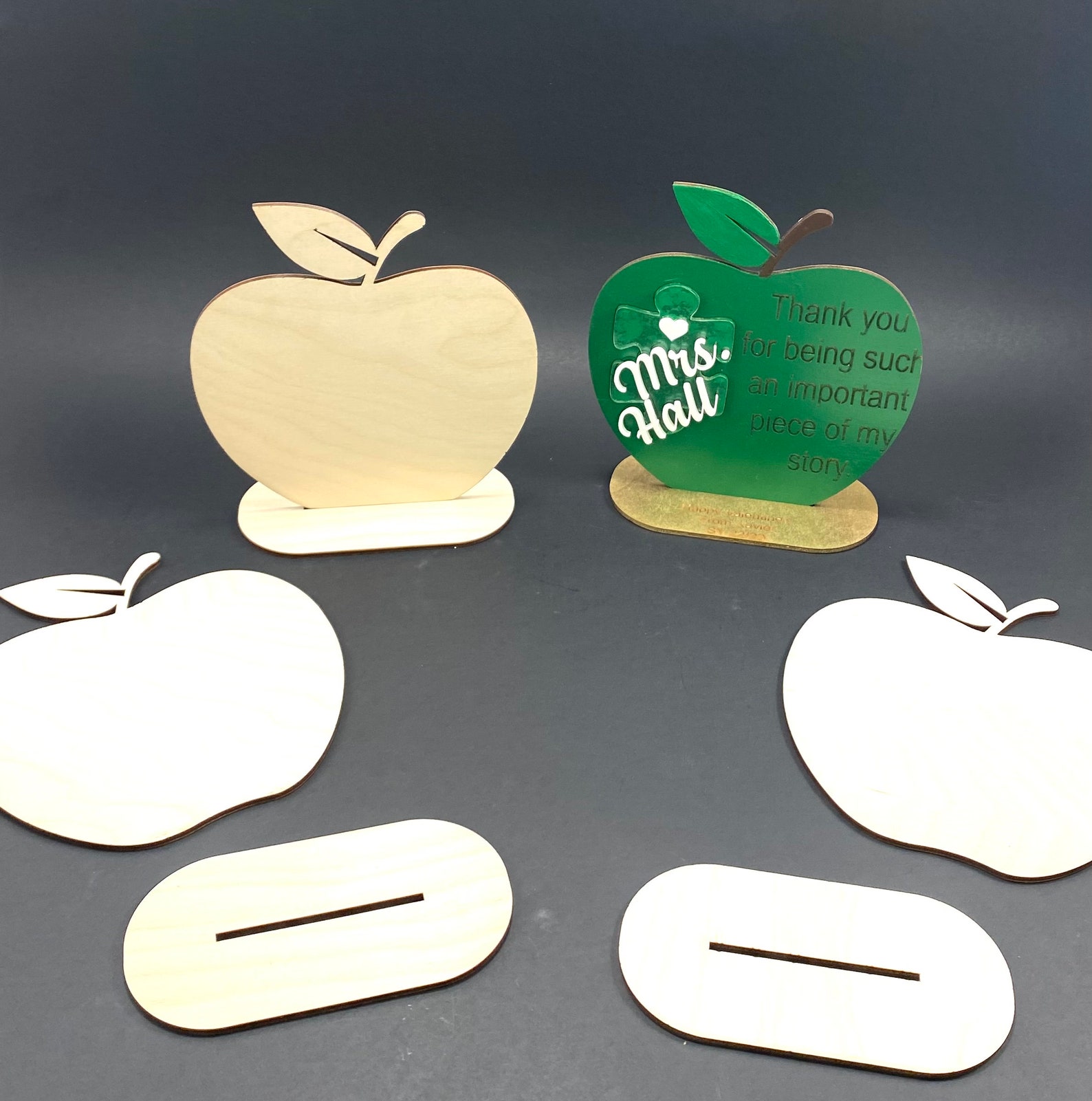 Laser Cut DIY Craft Blanks/apple With Base Stand (set of 6) - Etsy