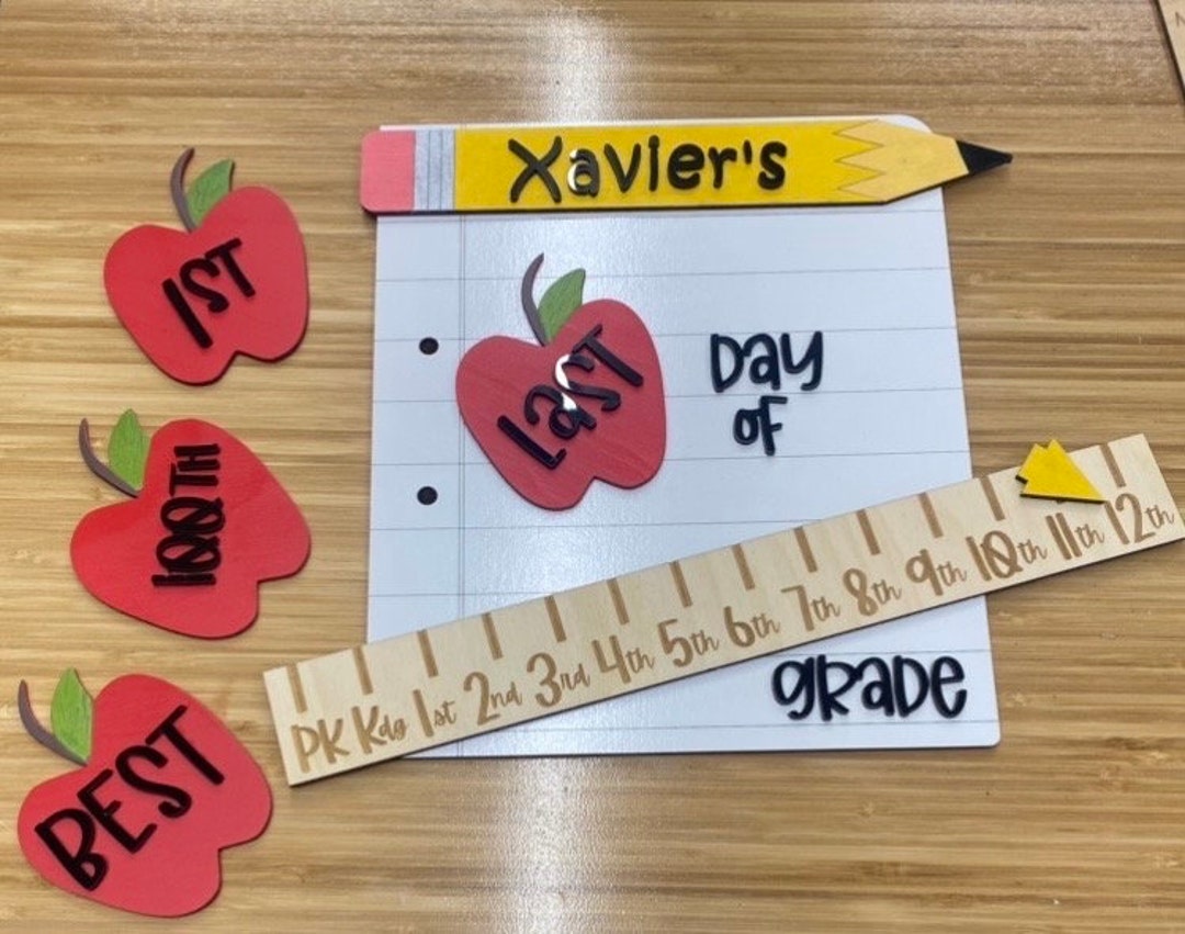 Firstt/last/best/100th Day of School Sign, Personalized - Etsy