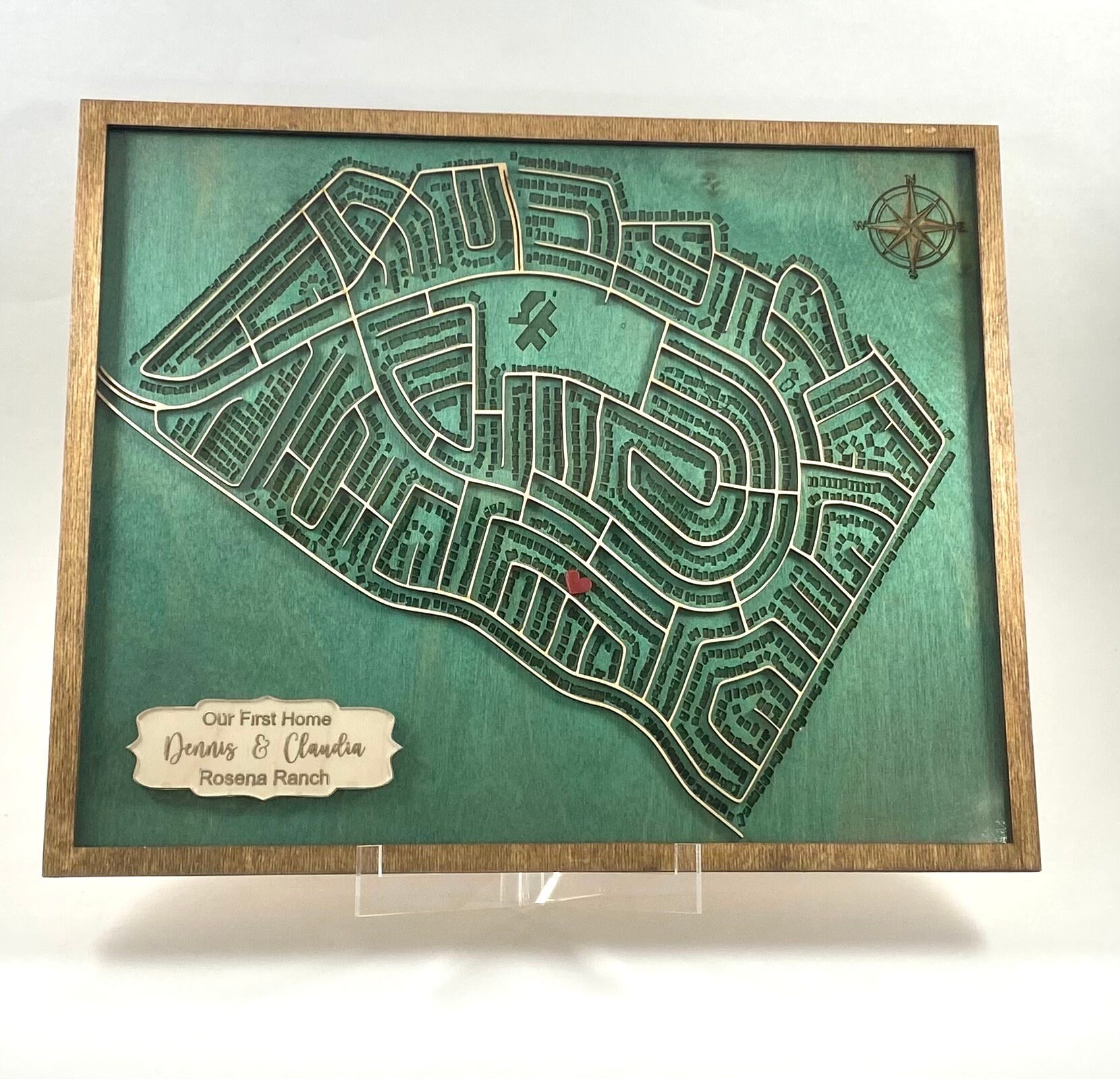 Special Place Map With Heart - Etsy