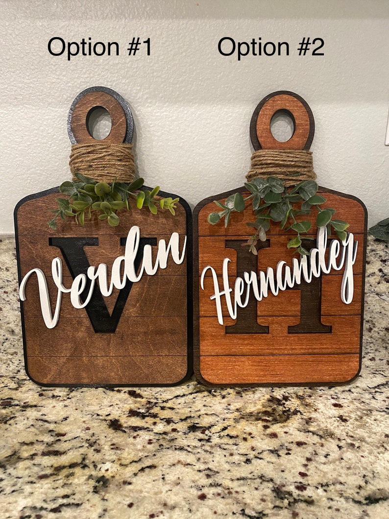 Decorative Cutting Board Monogramed Initial Sign Decorative Cutting ...