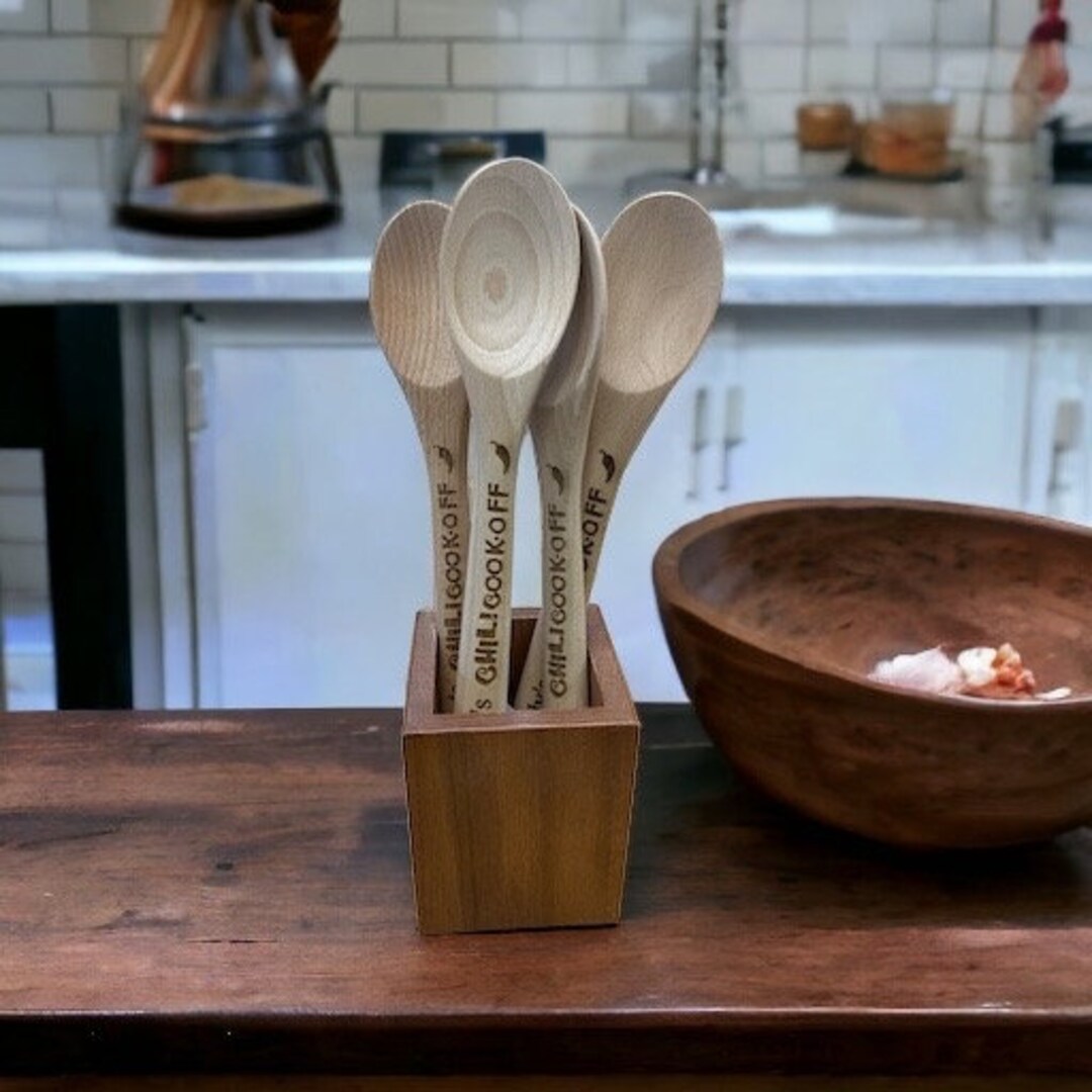 Custom Engraved Wooden Stirring Spoon, Customized Text on Handle ...
