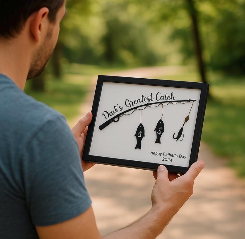 Custom Fishing Decor, Father's Day Gift, Greatest Catch, Dad's Greatest ...