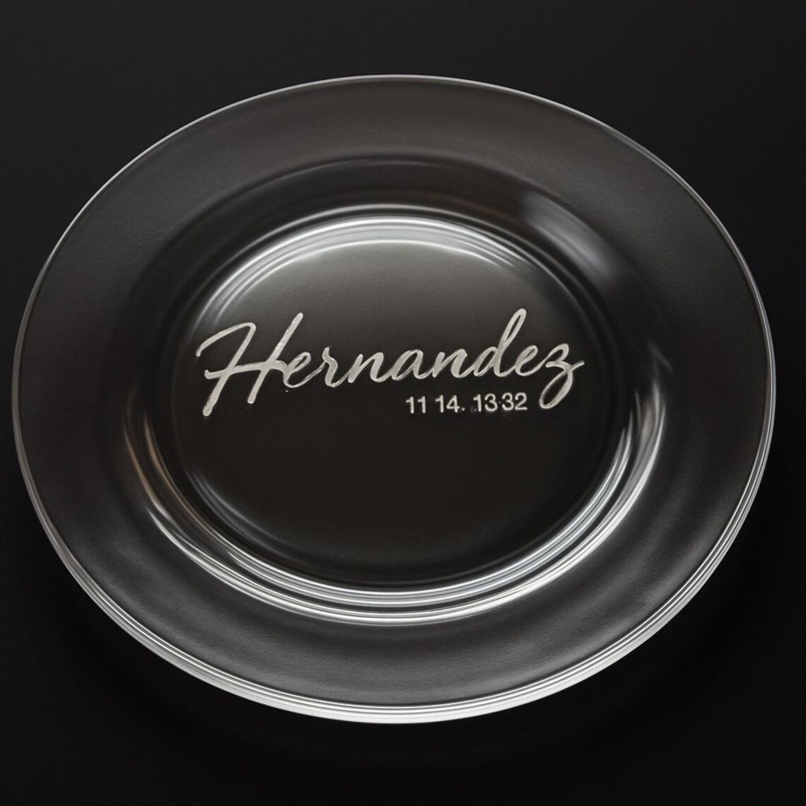 Engraved Glass Plate, Personalized Wedding Gift, Laser Engraved - Etsy