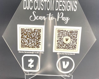 Large Acrylic Social Media Sign With QR Codes - Etsy