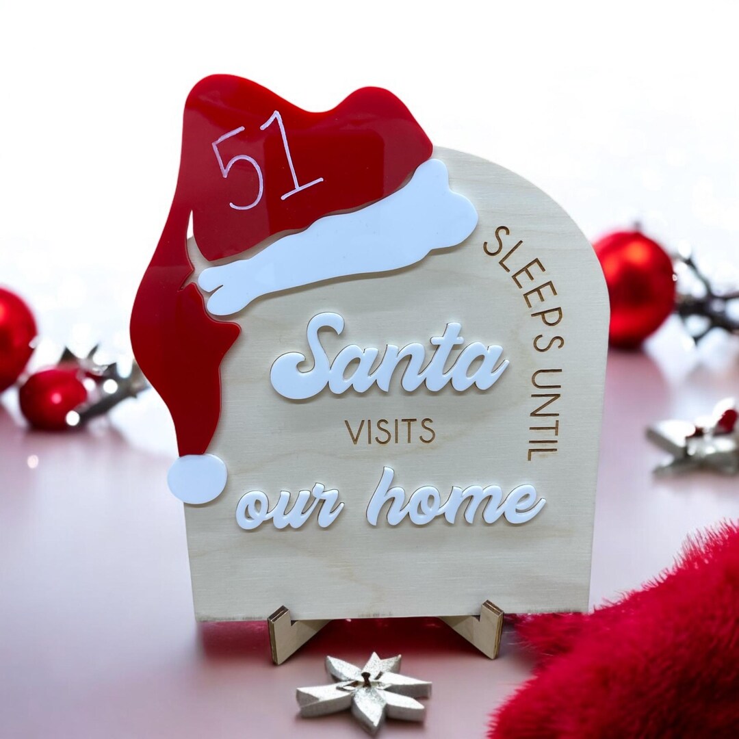 Christmas Countdown Board Santa Countdown Board Dry Erase Countdown ...