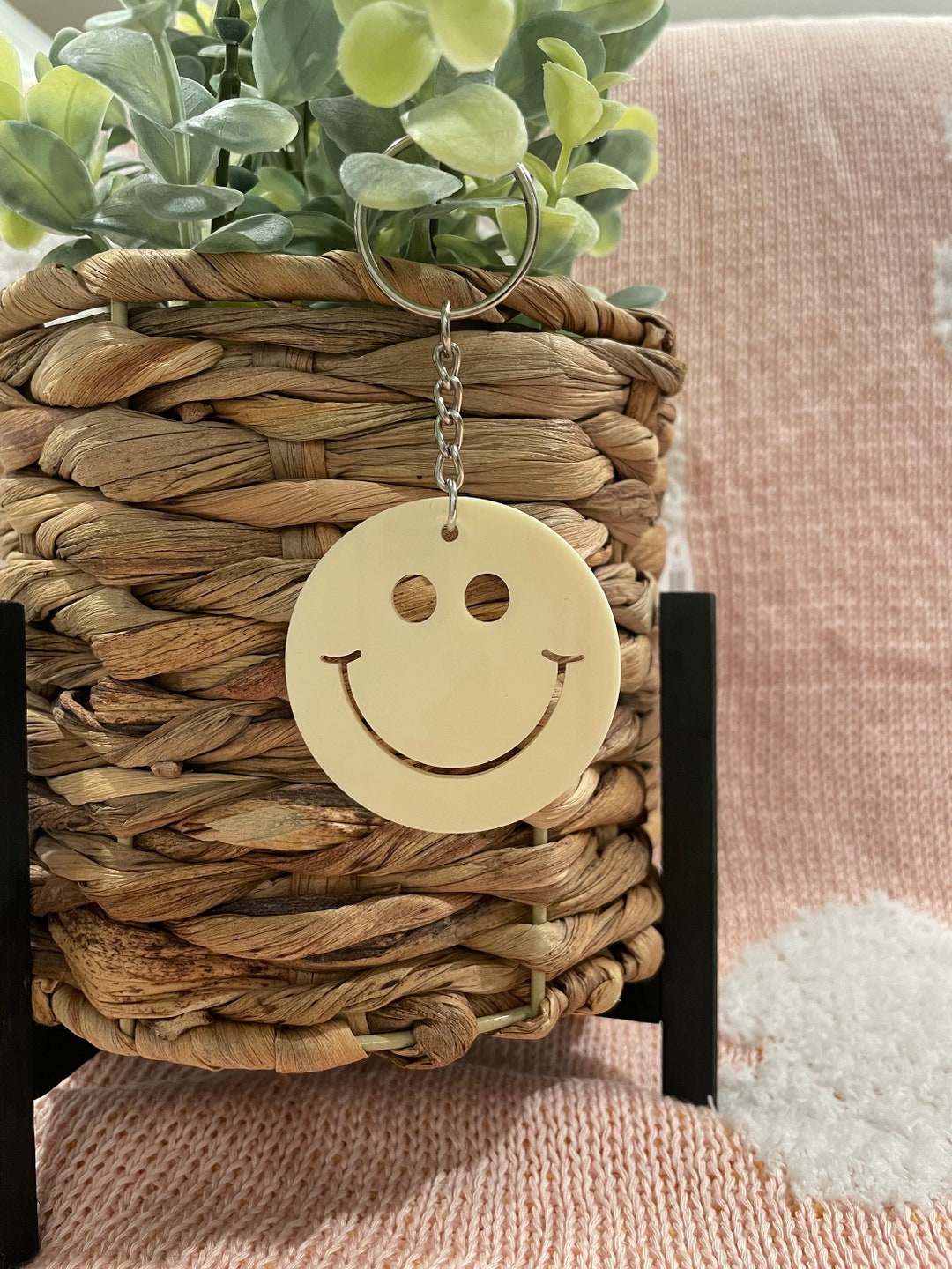 Smiley Face Keychains - Etsy