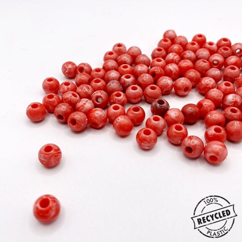50 X Recycled Plastic Beads 12mm/8.5mm/6.5mm | Jewellery Making ...