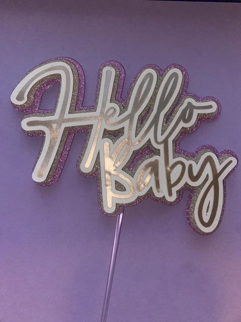 Hello Baby Cake Topper, Baby Cake Topper, Gender Reveal Cale Topper ...
