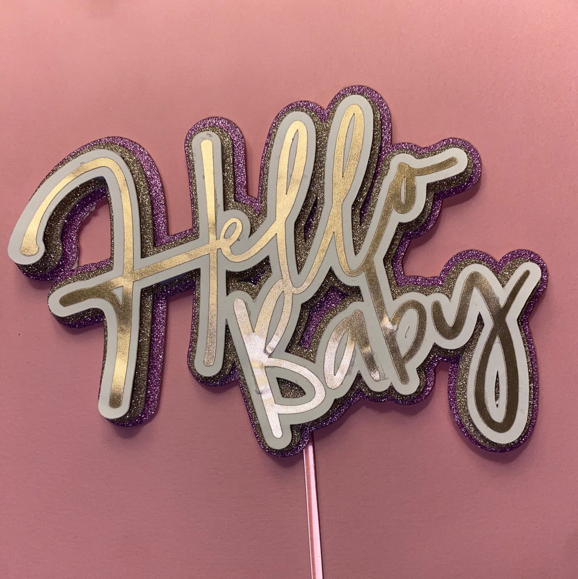 Hello Baby Cake Topper, Baby Cake Topper, Gender Reveal Cale Topper ...