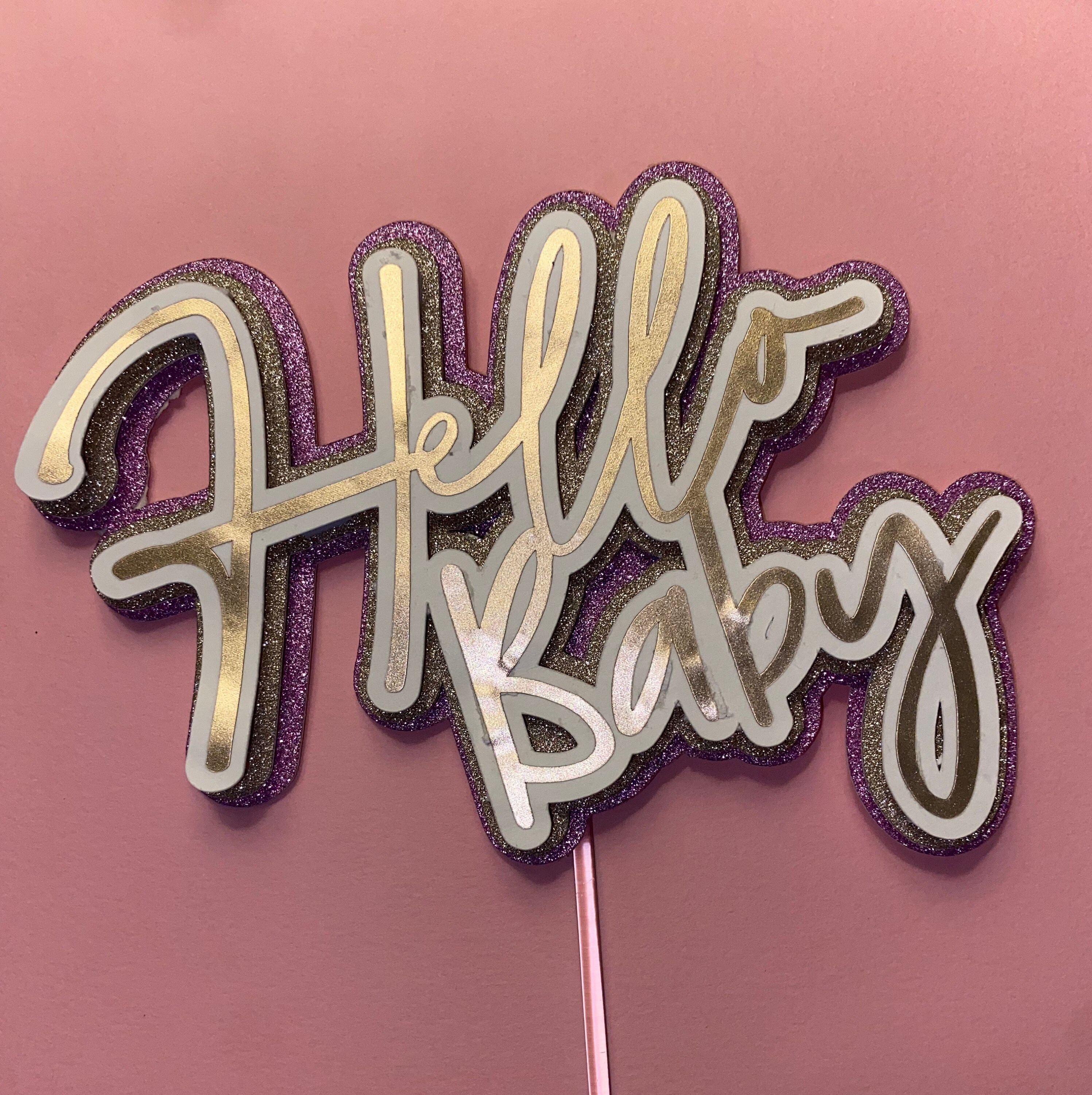 Hello Baby Cake Topper, Baby Cake Topper, Gender Reveal Cale Topper ...