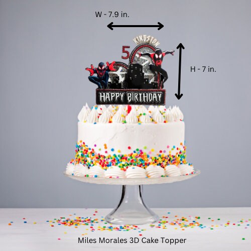 Miles Morales 3D Cake Topper Spider-man Cake Topper Spider-man Birthday ...