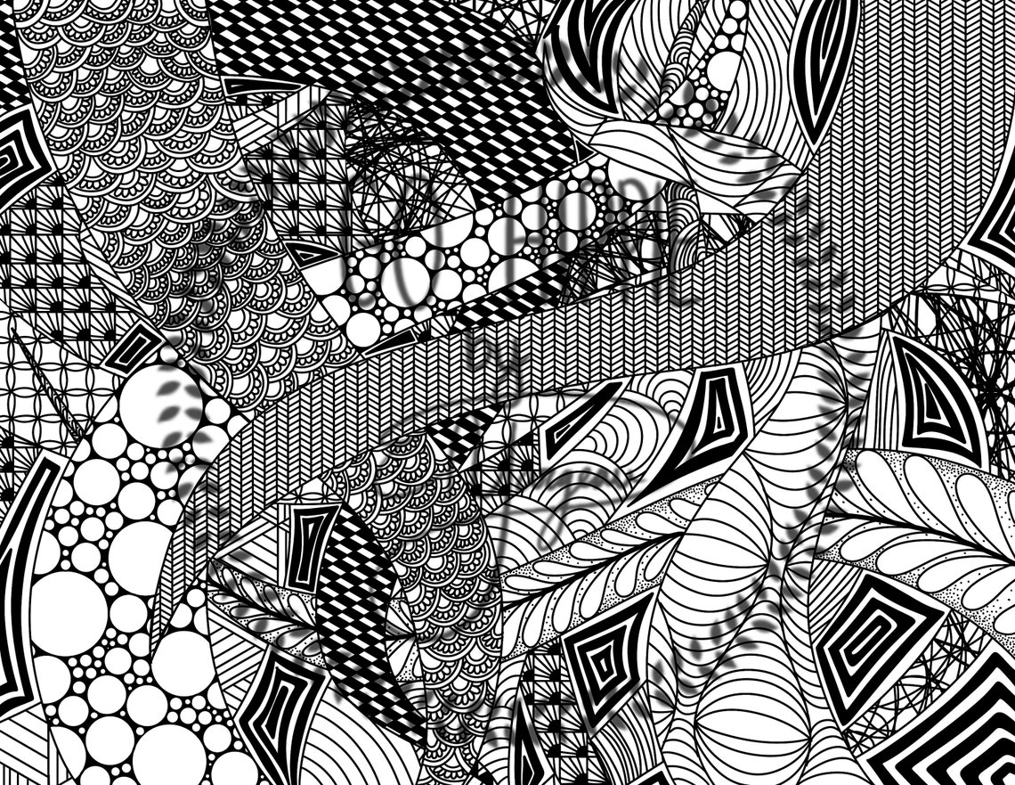 Vine Zentangle Coloring Page - Etsy