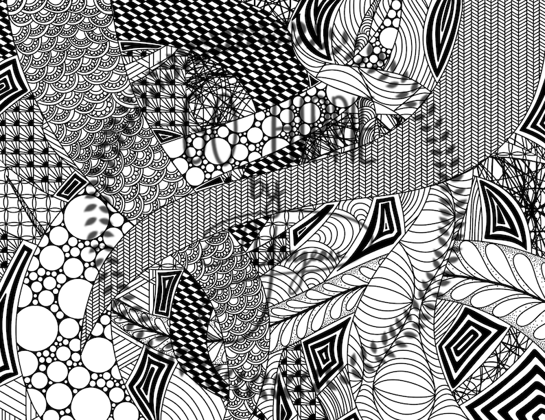 Vine Zentangle Coloring Page - Etsy