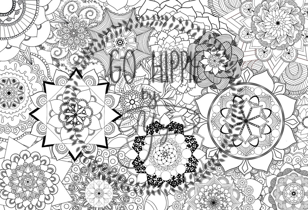 Mandala Zentangle Coloring Page - Etsy