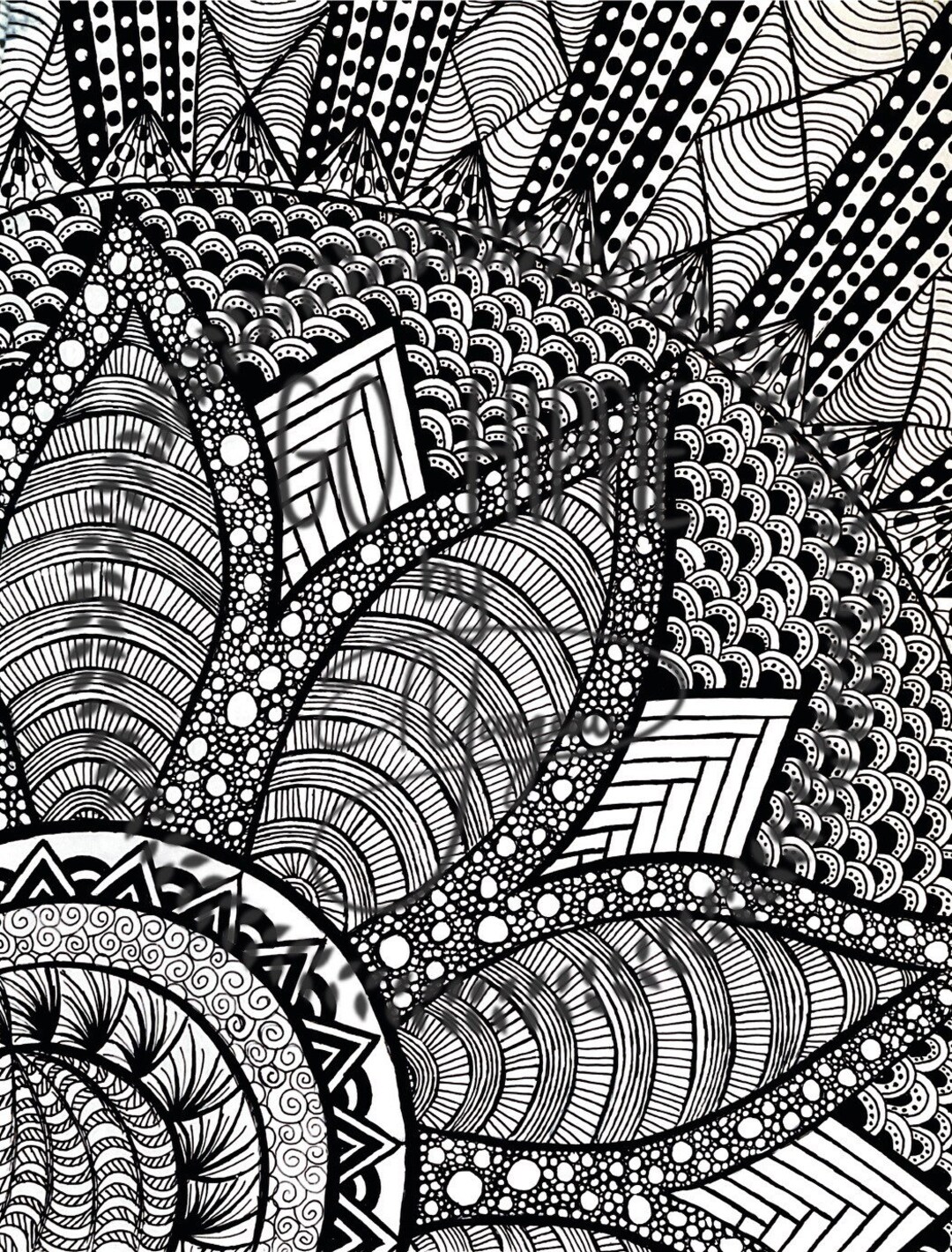 Floral Zentangle Coloring Page - Etsy