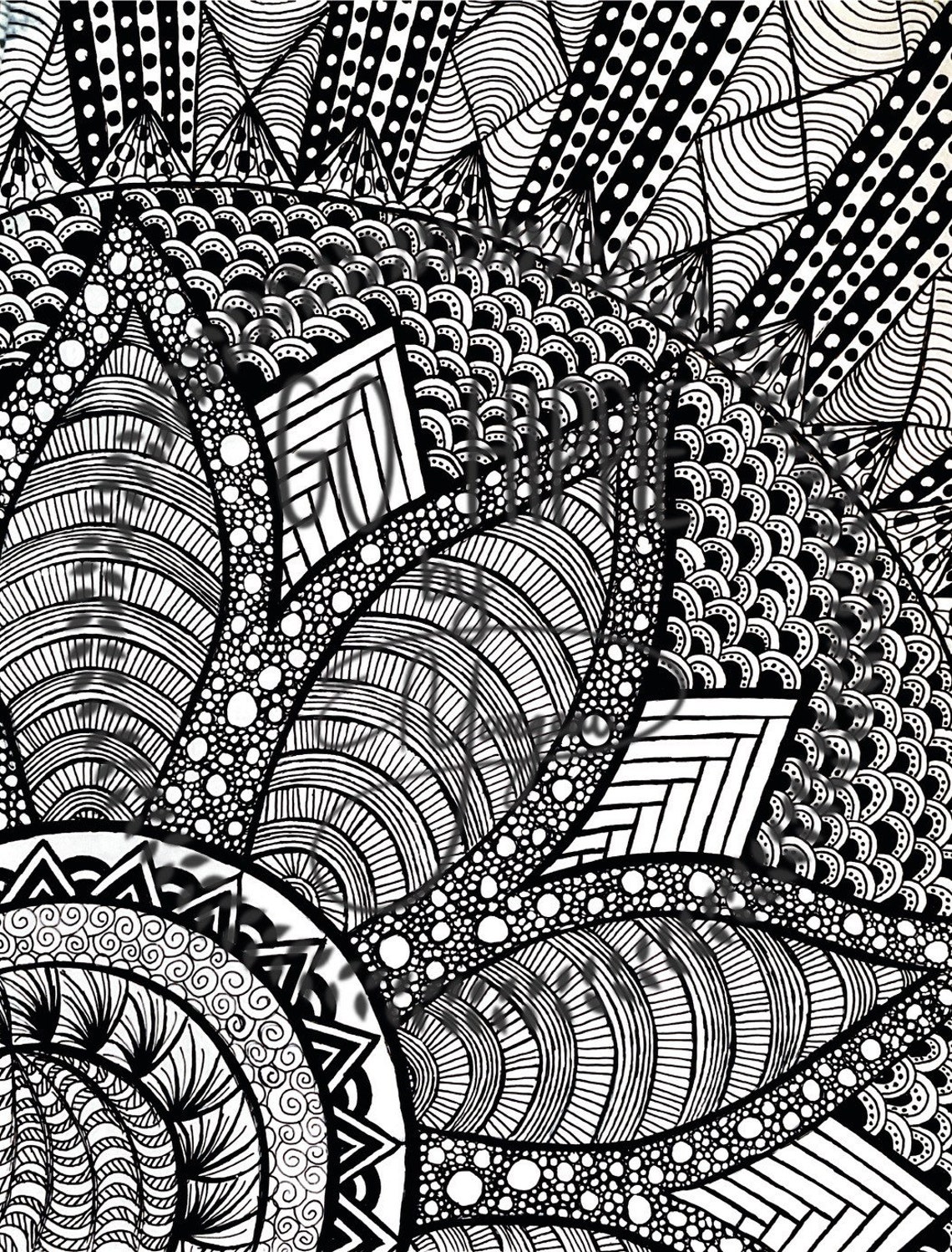 Floral Zentangle Coloring Page - Etsy